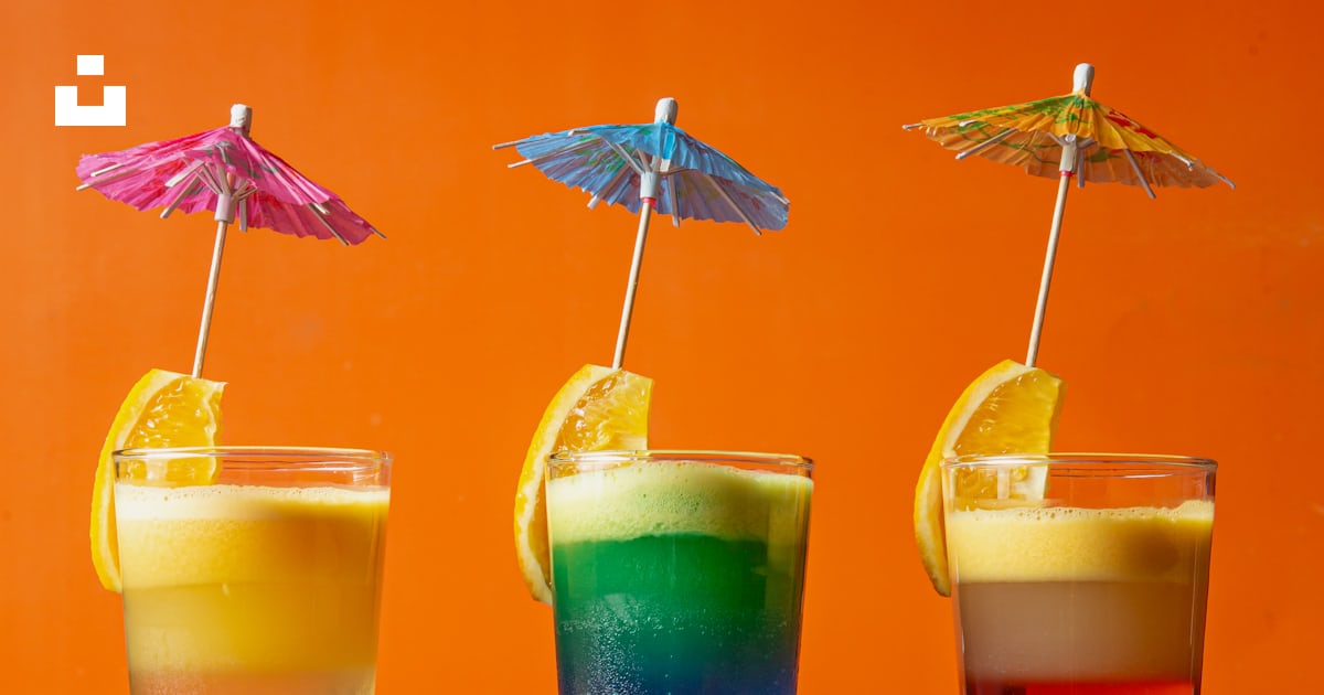 Three Clear Drinking Glasses With Orange Liquid Photo Free Beer Image