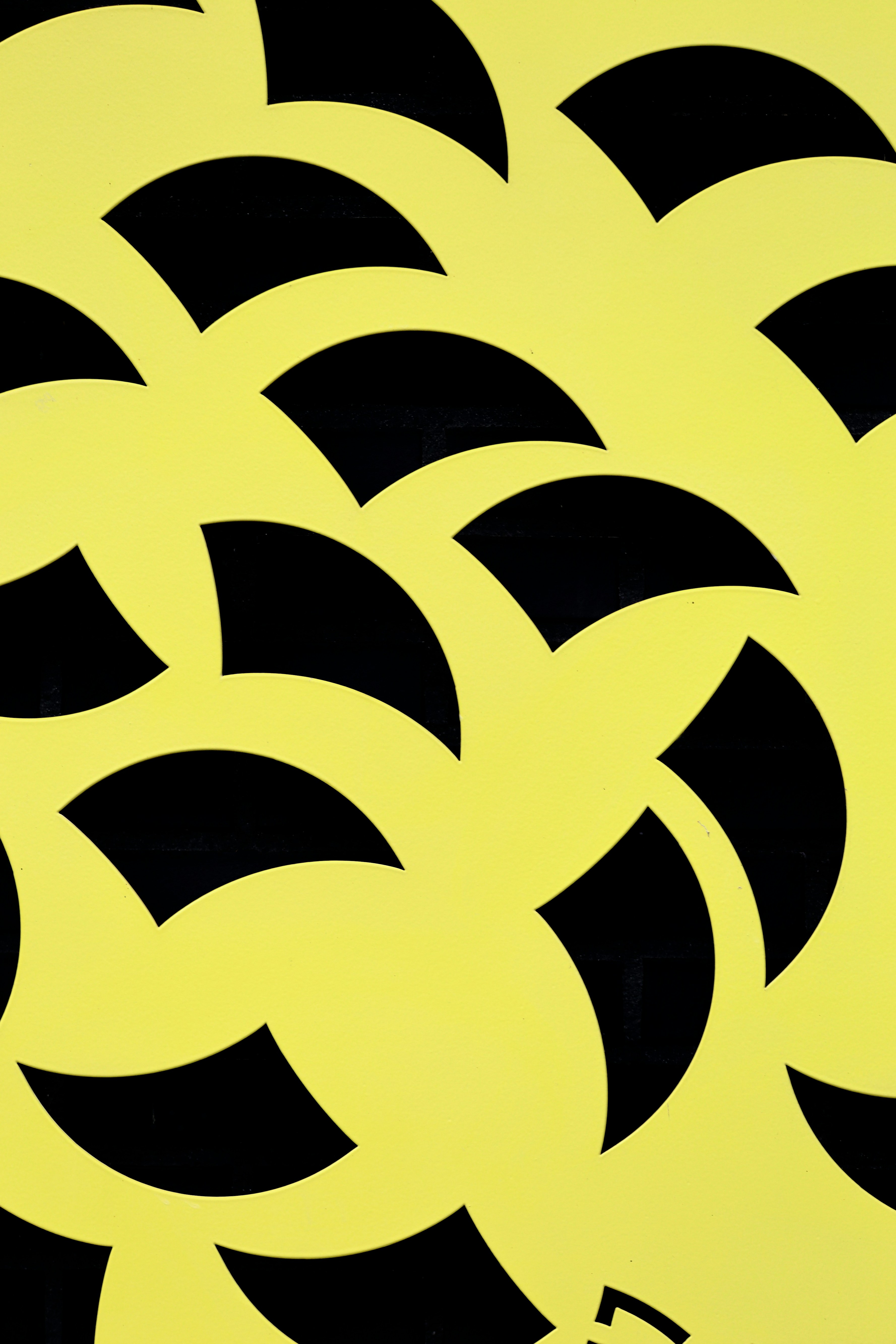 Crescent Waves in Neon Yellow and Night