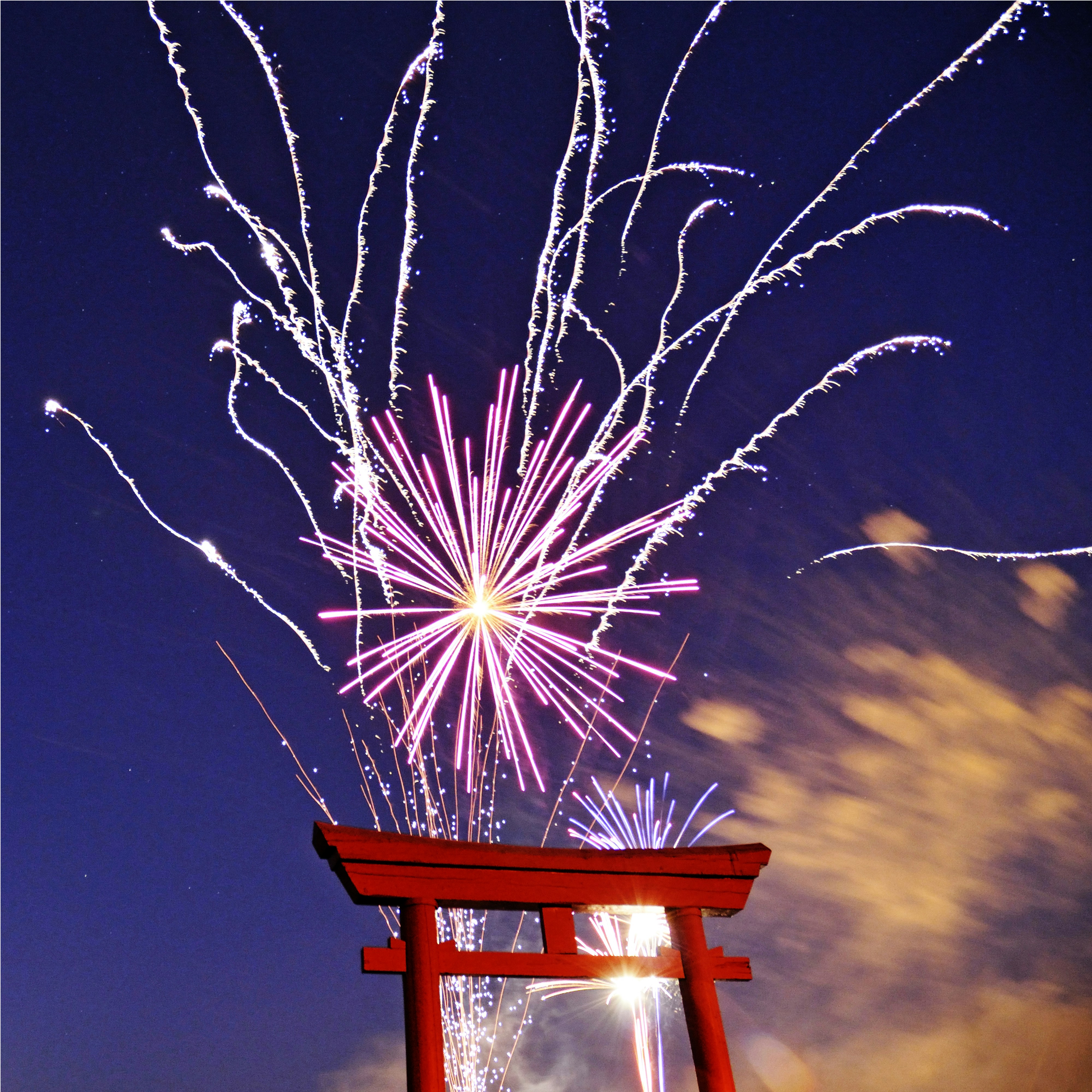 Brown wooden post with white fireworks during night time photo – Free ...