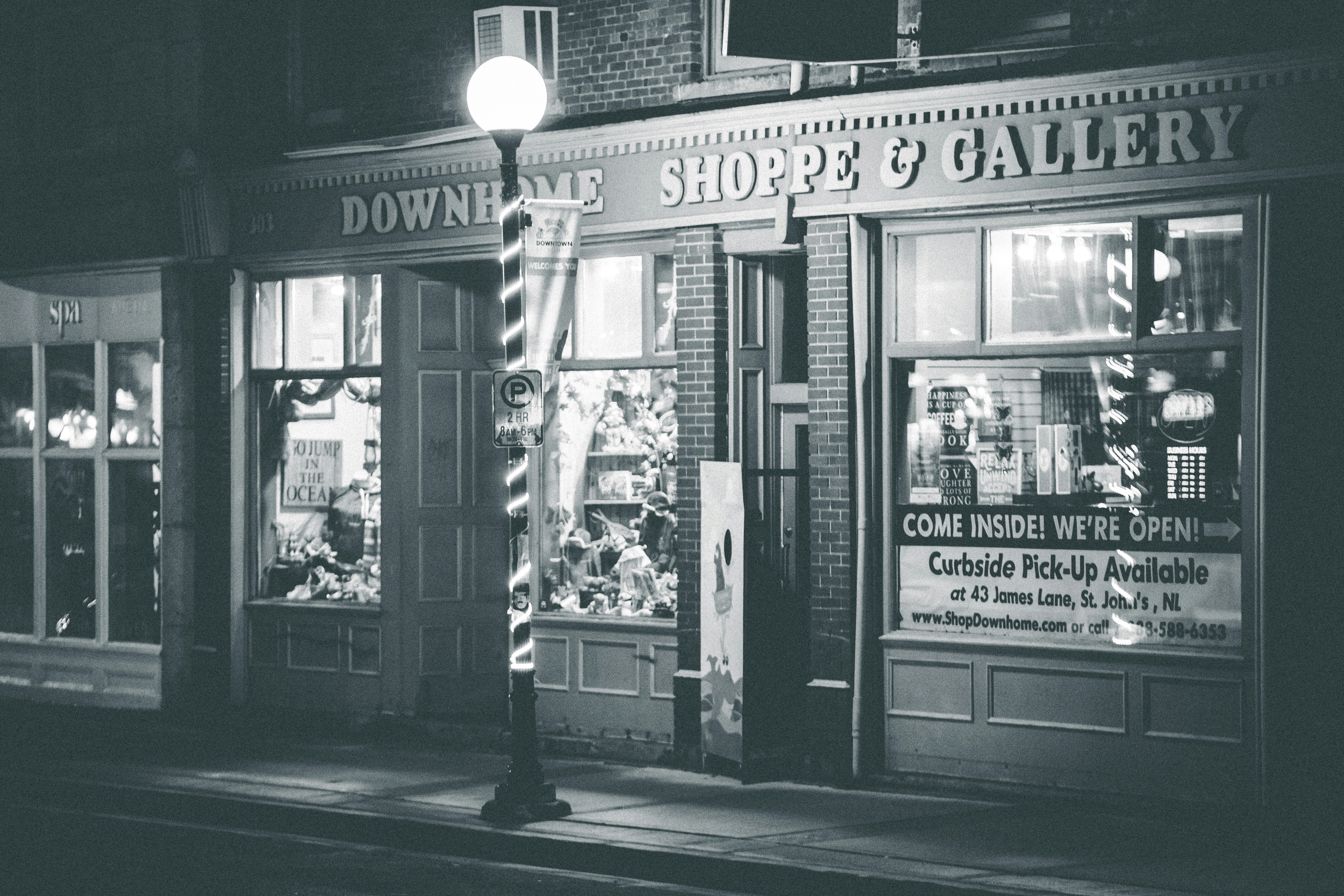 Neon Glow on a Quiet Main Street