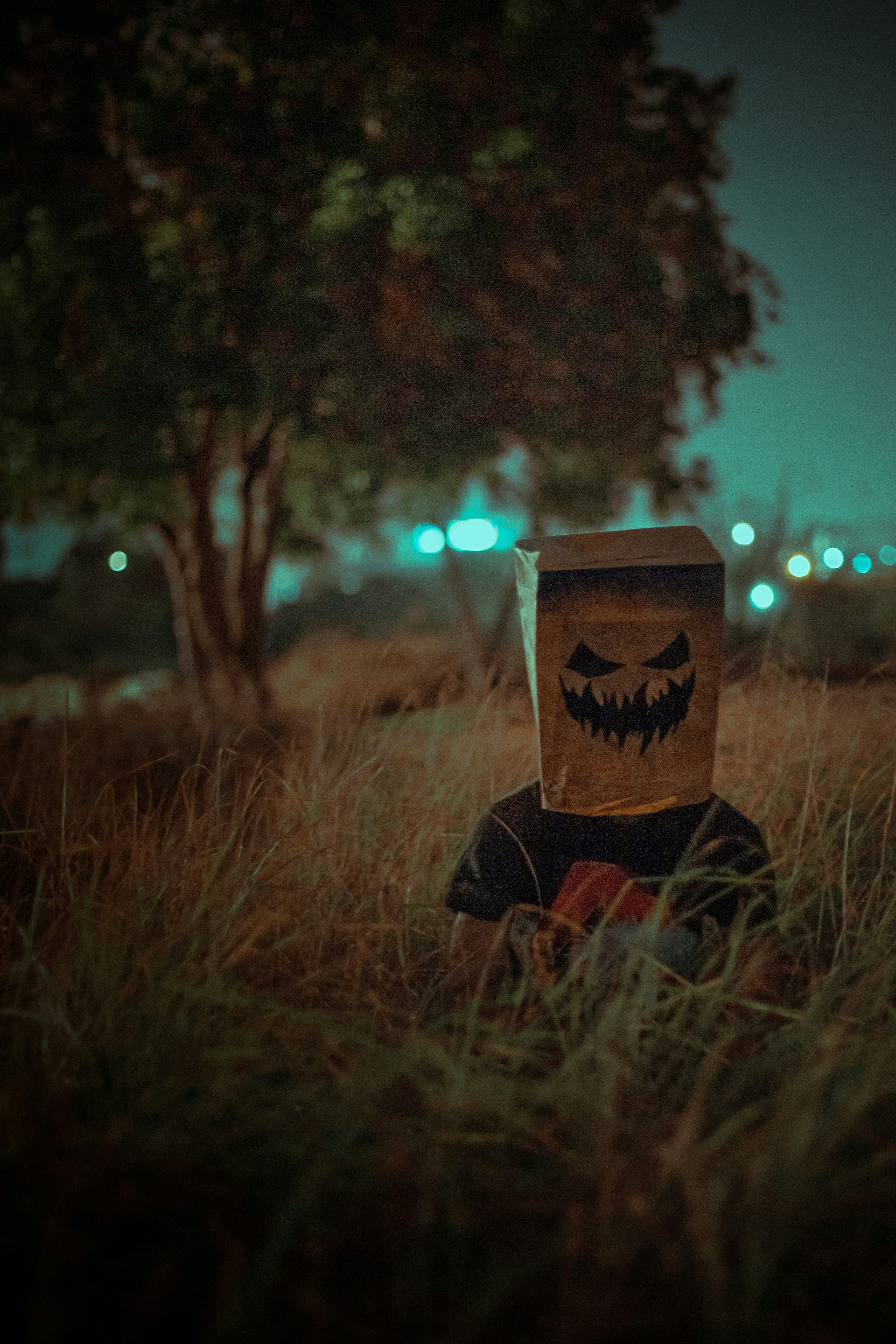 Baghead in the Tall Grass: Neon Night Watcher