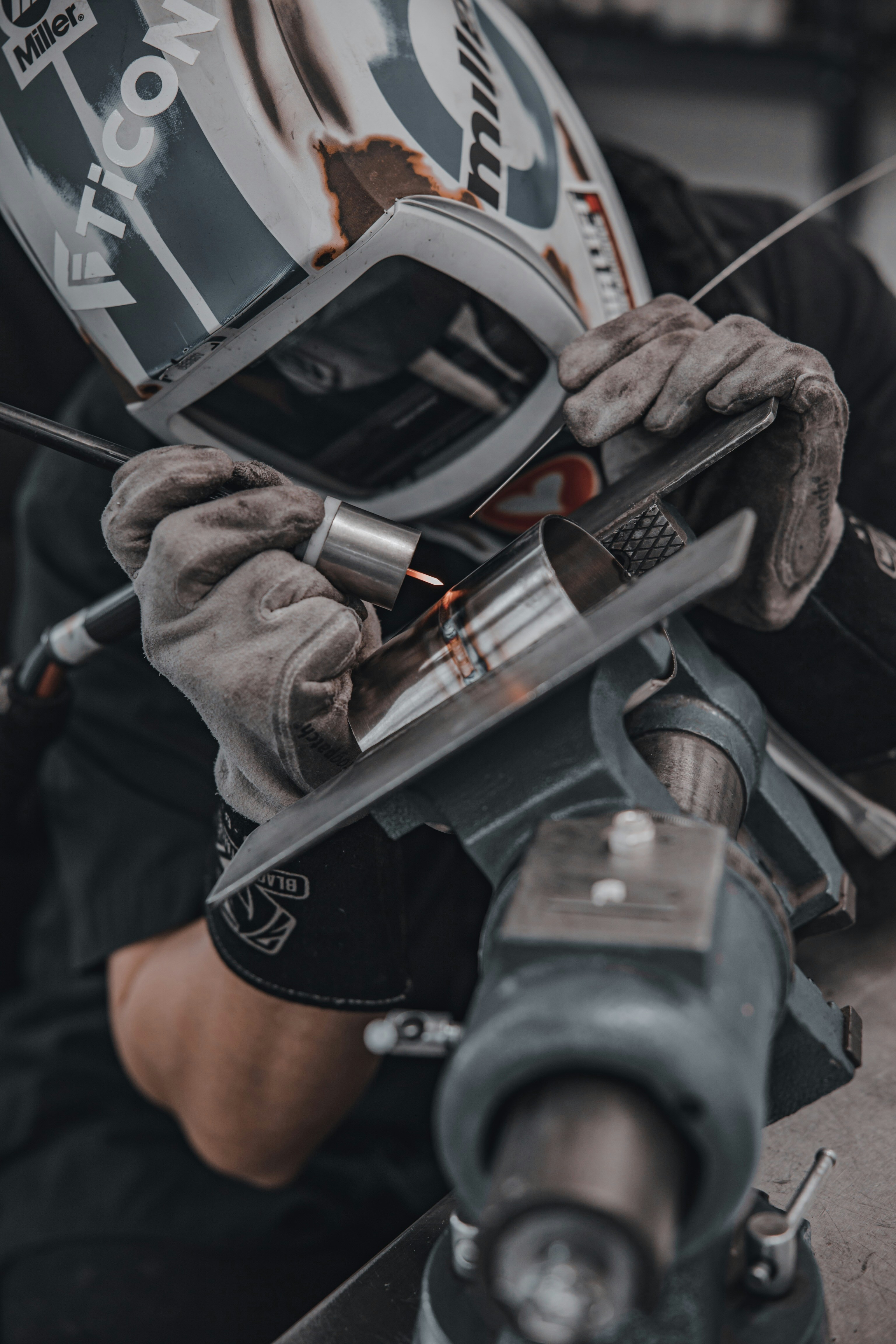 Seam, Sparks, and Steel: Close-Up on a Welder's Precision