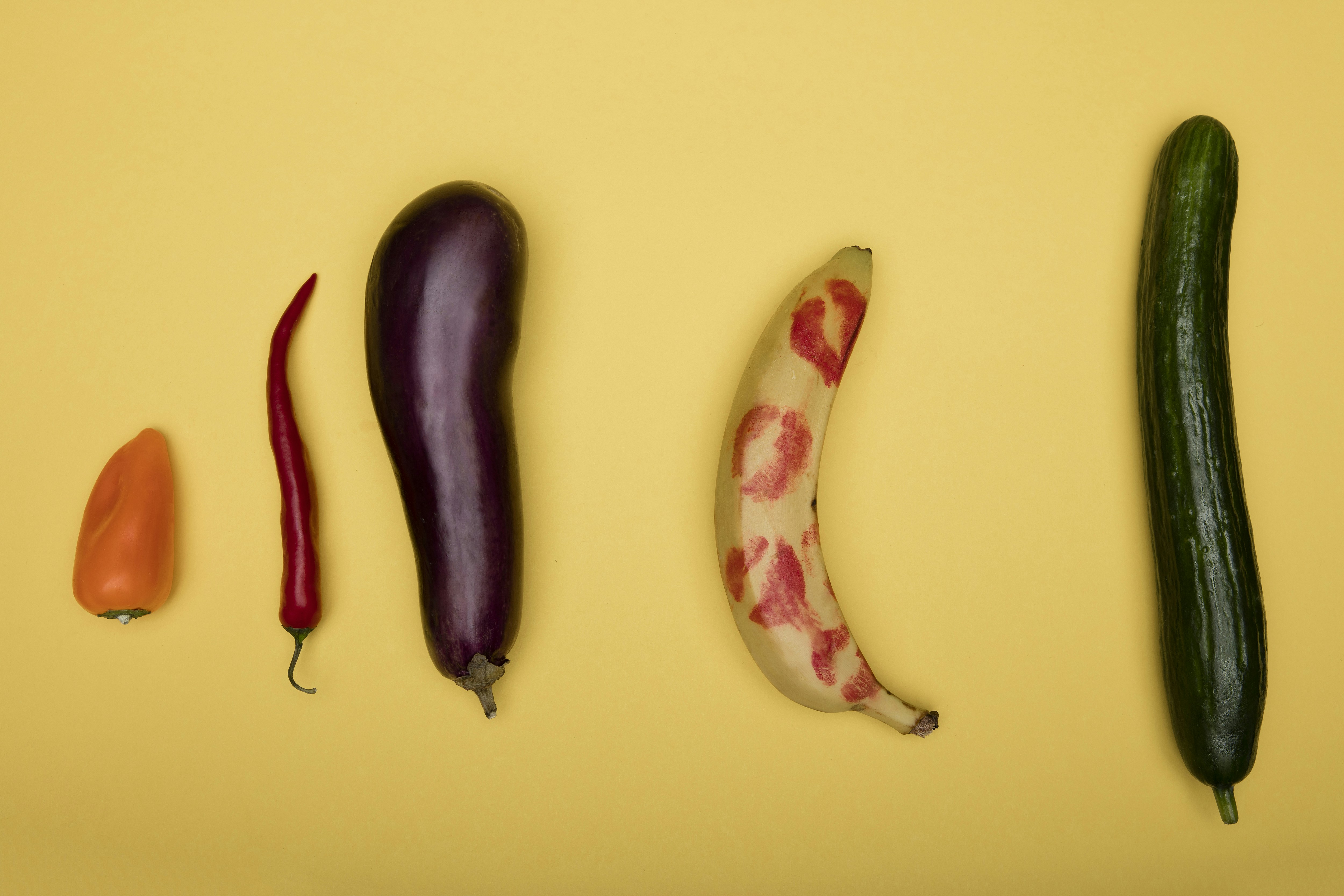 Purple and white vegetable on yellow surface photo – Free Phallic fruit ...
