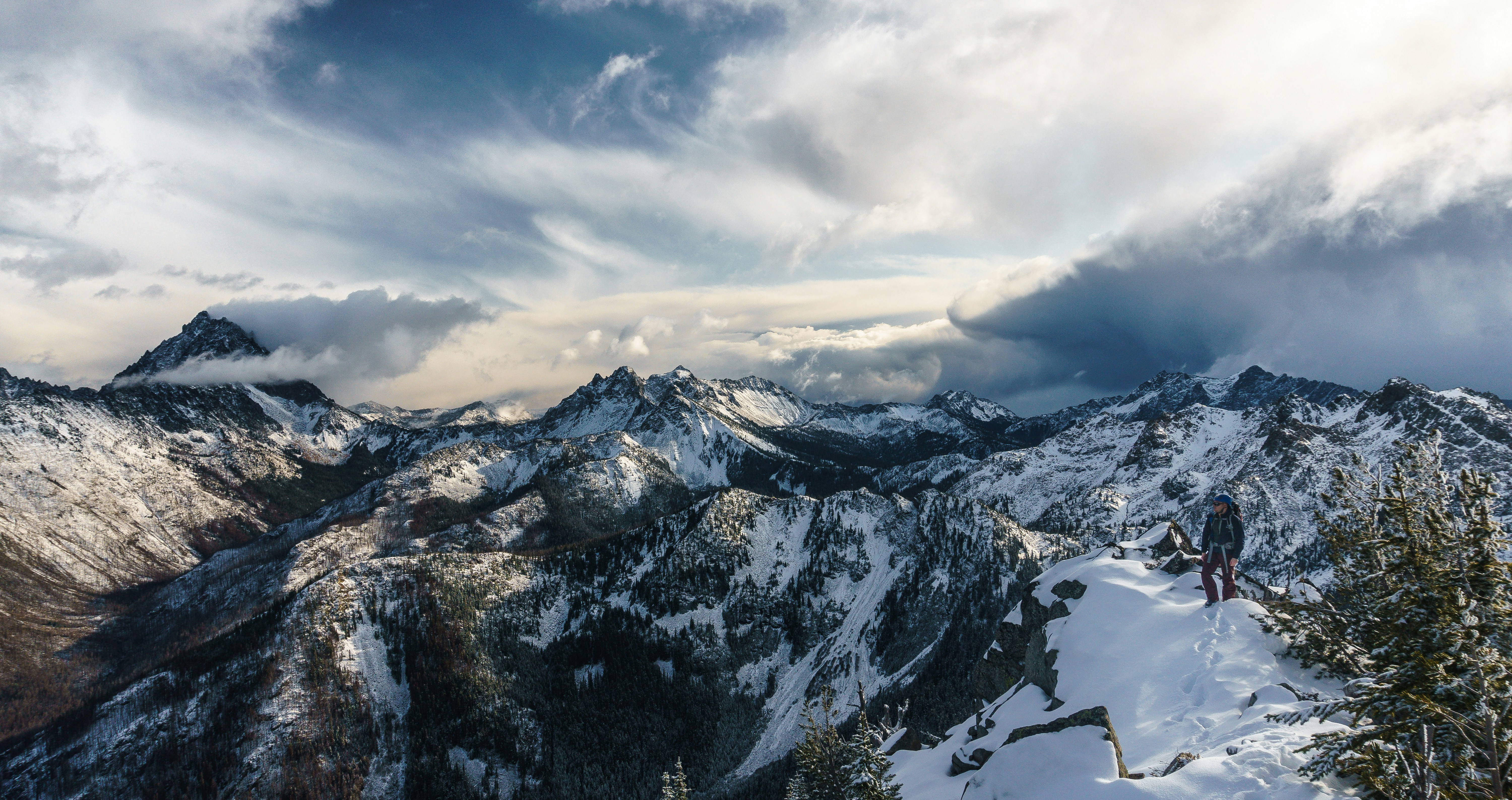 Snow covered mountain under cloudy sky during daytime photo – Free Grey ...
