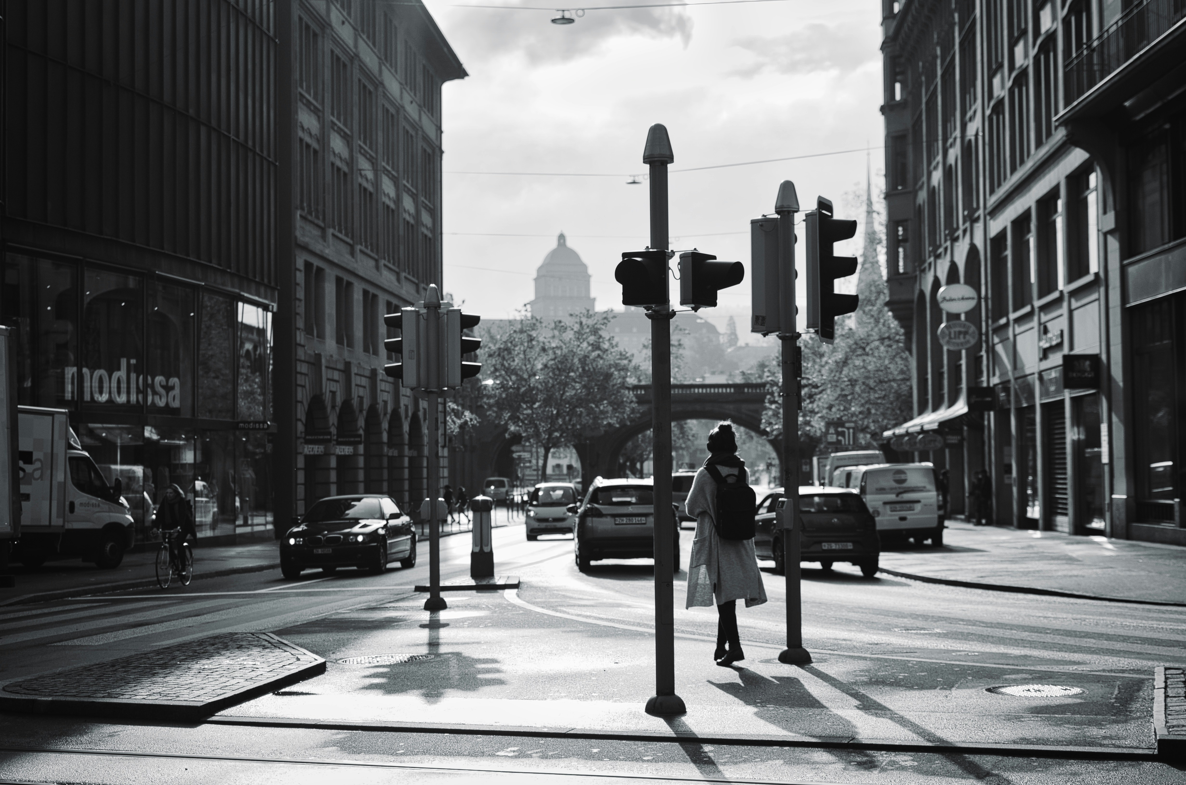 Solitary Pause in Zurich's Morning BustleVictoria Prymak