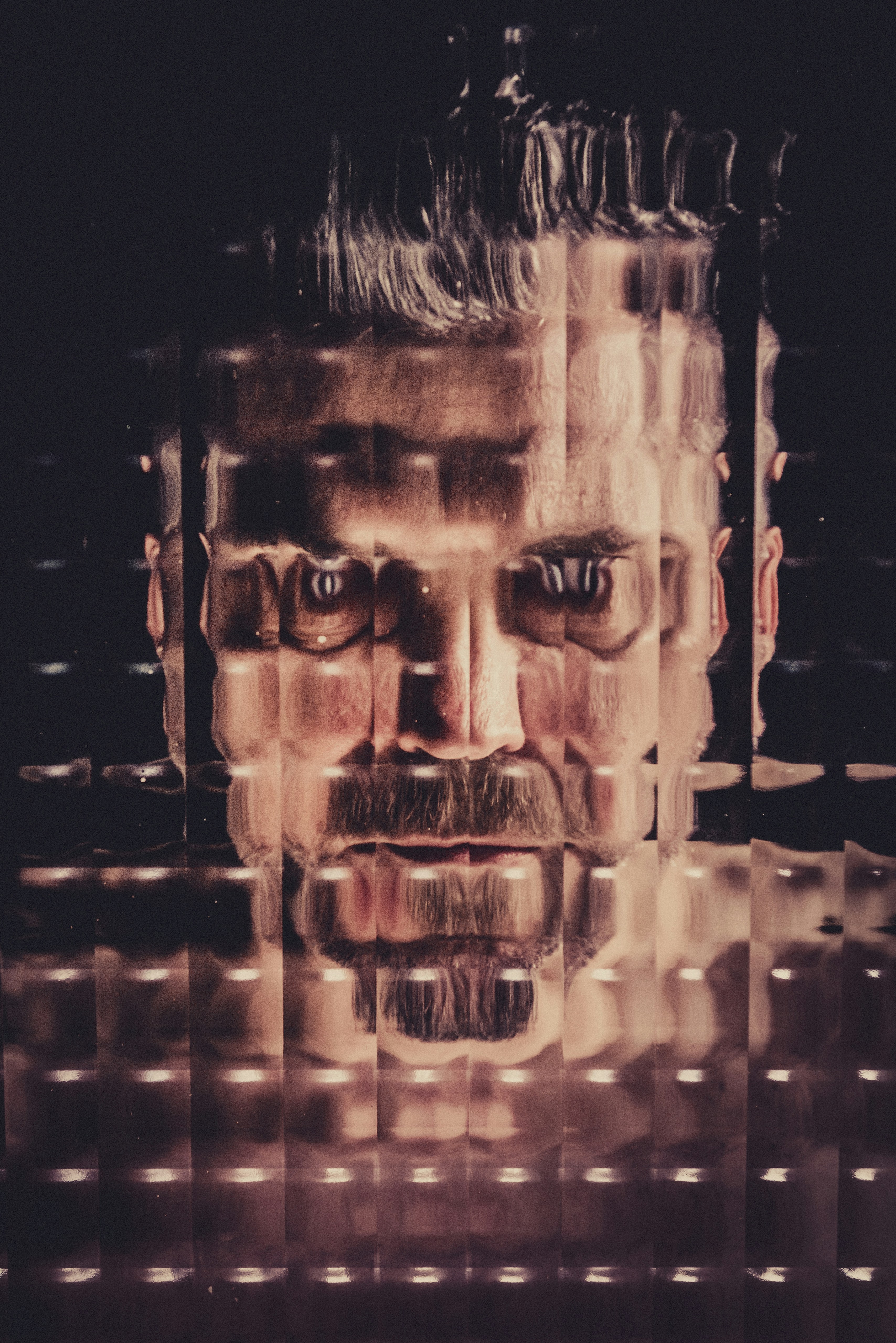 Prismatic Gaze: A Fractured Portrait in Glass
