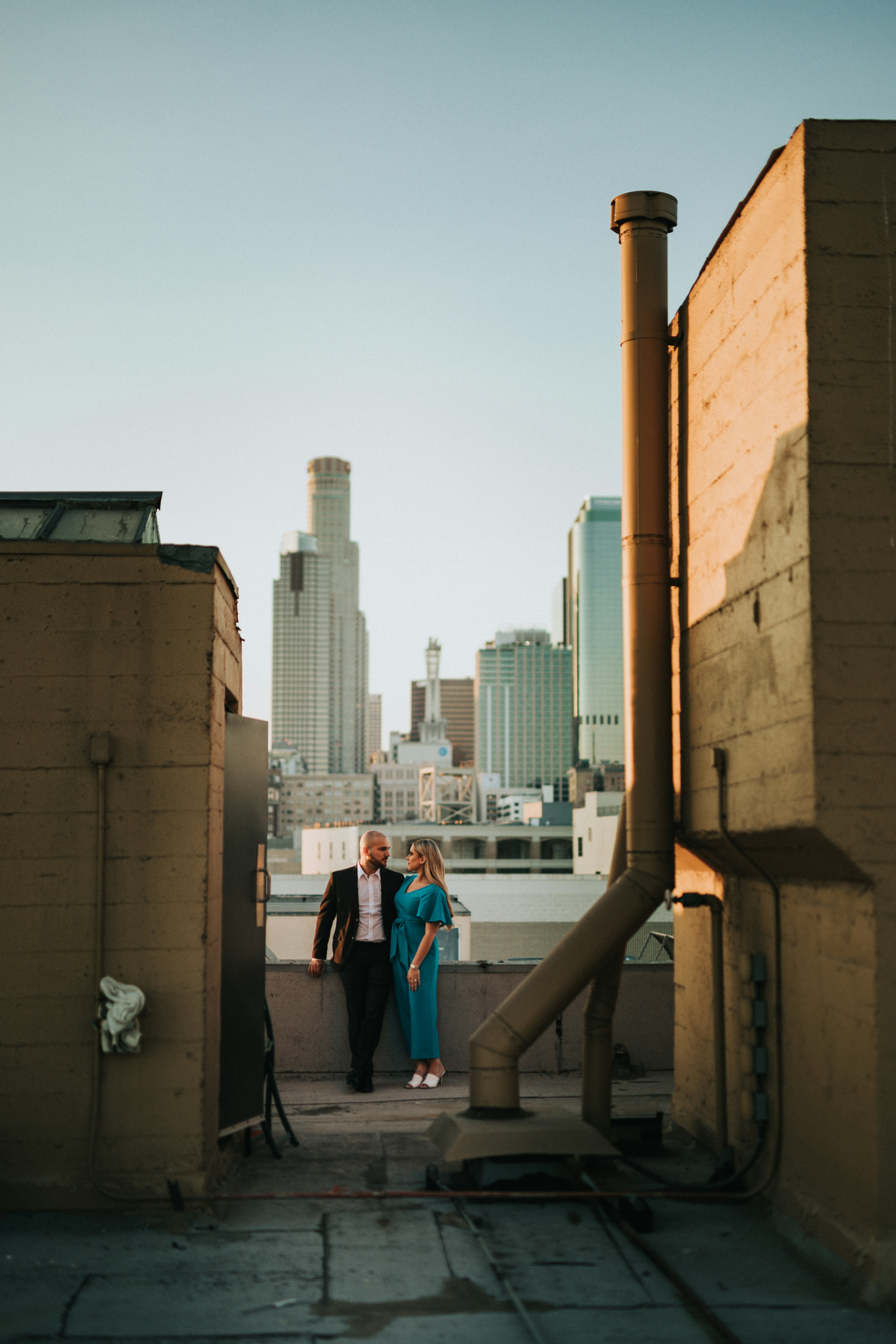 Rooftop Reverie beneath the Downtown Skyline
