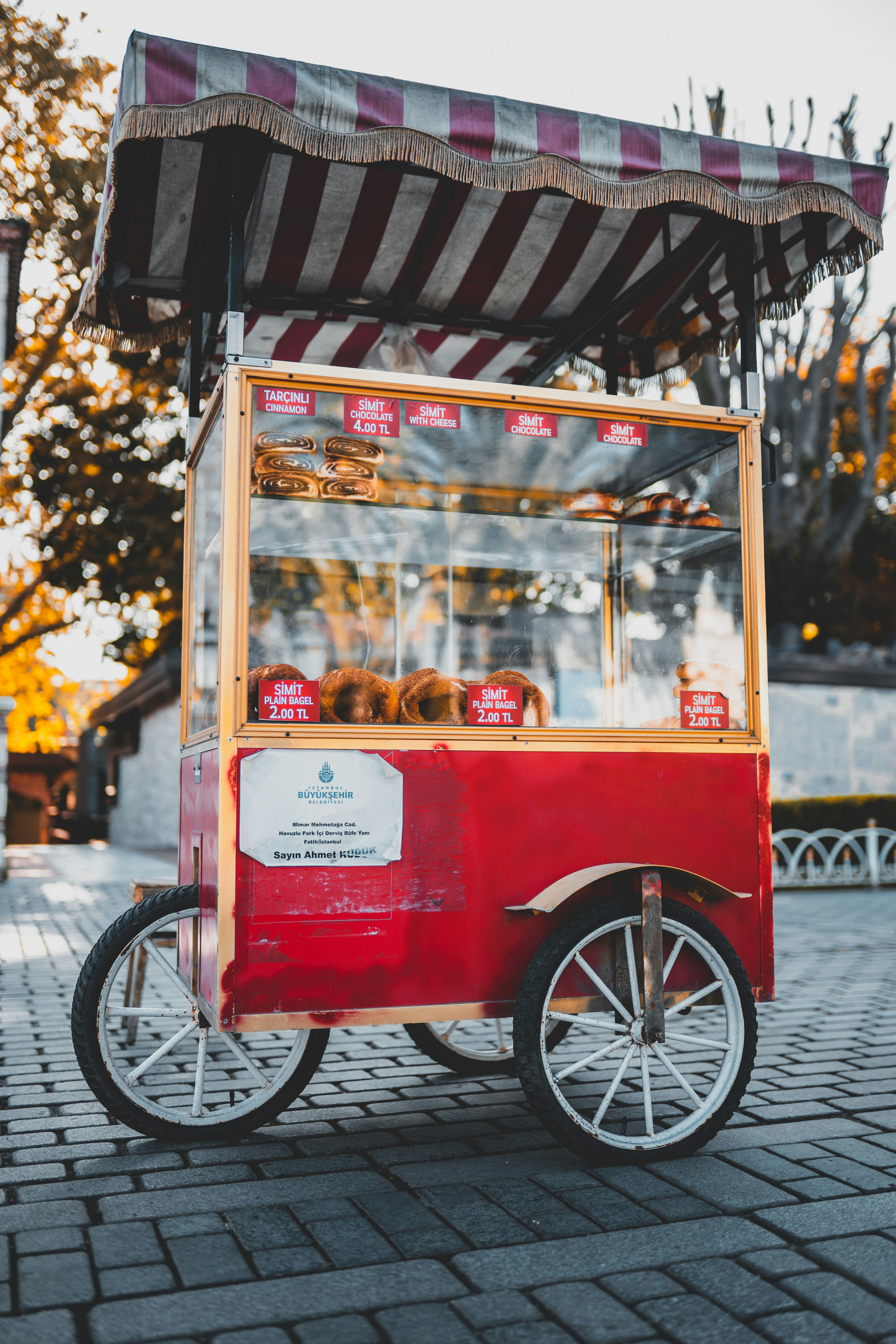 Red and white food cart on gray pavement photo – Free İstanbul Image on ...