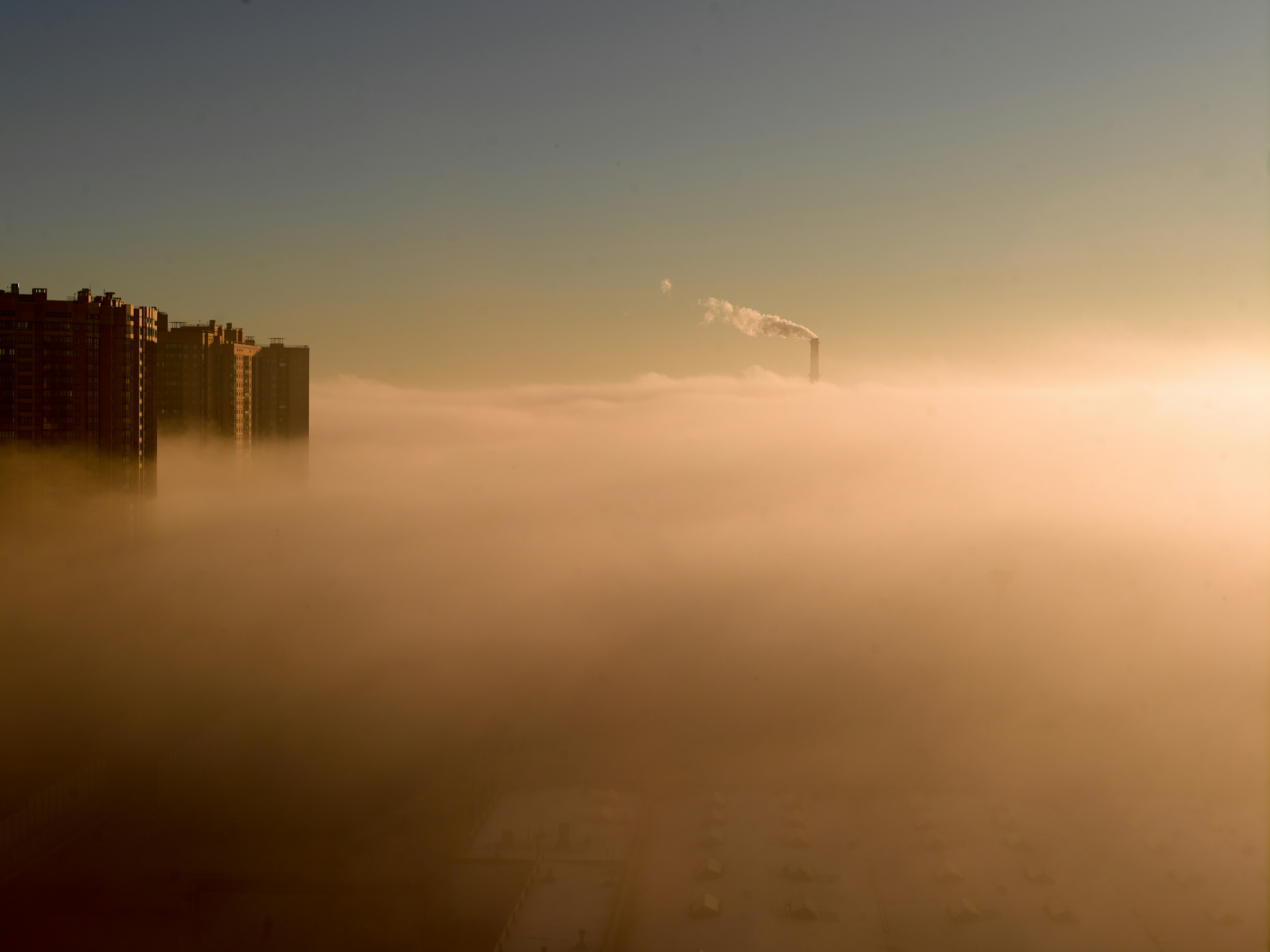 Misty cityscape 