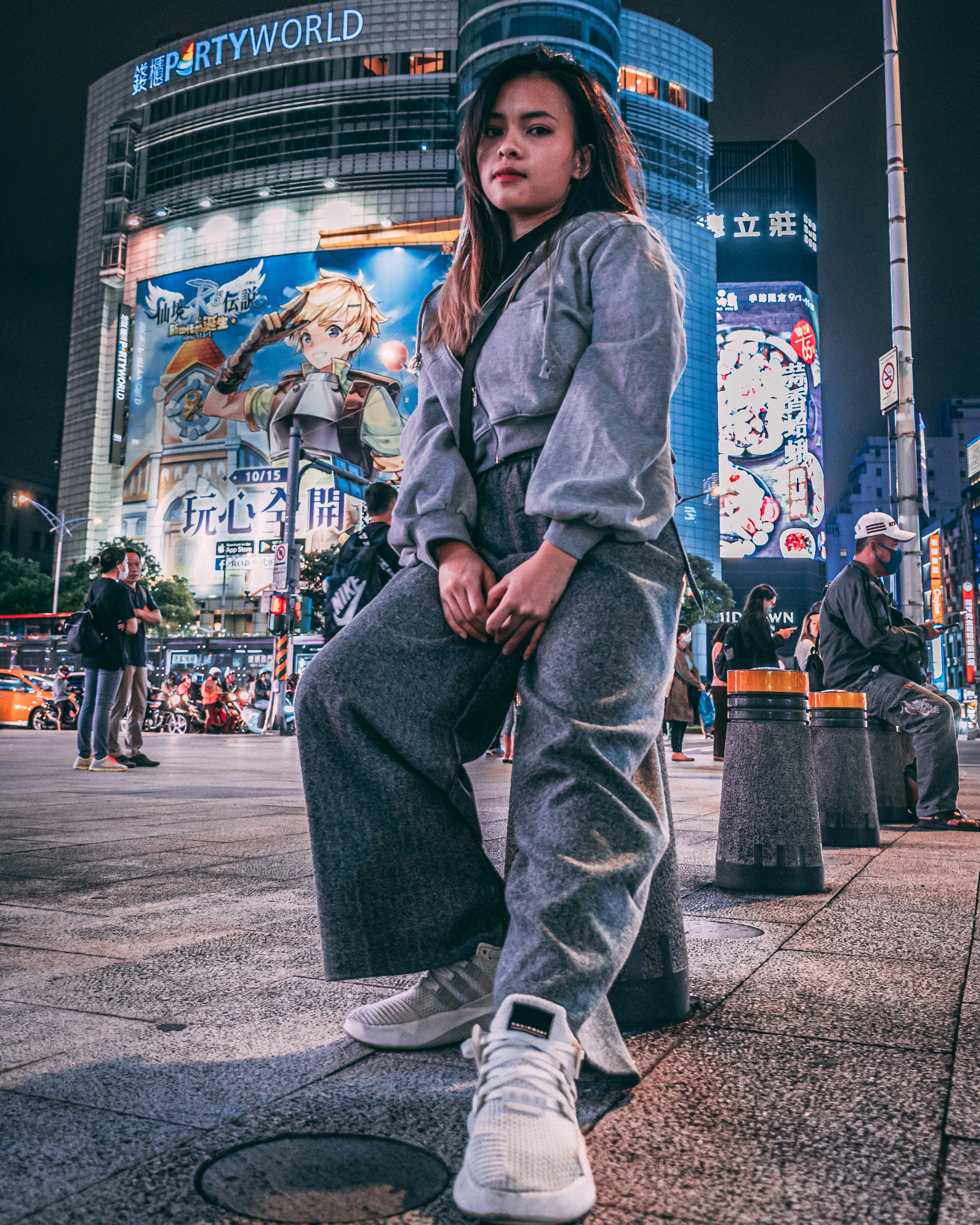 Urban Stance: A Streetwise Portrait in Neon Rhythm