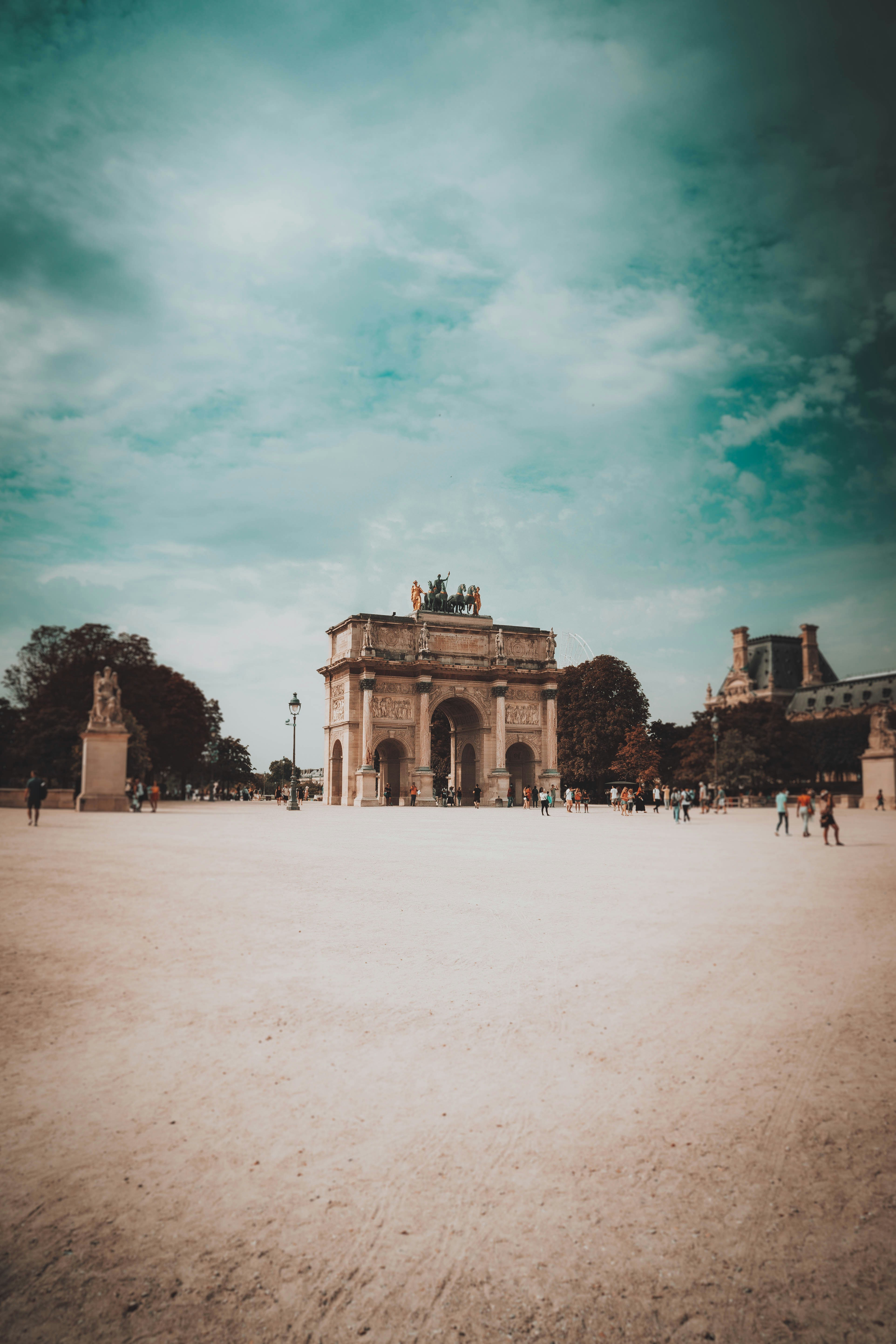 Turquoise Sky Over the Arc de Triomphe du Carrousel, Louvre's Front Courtyard