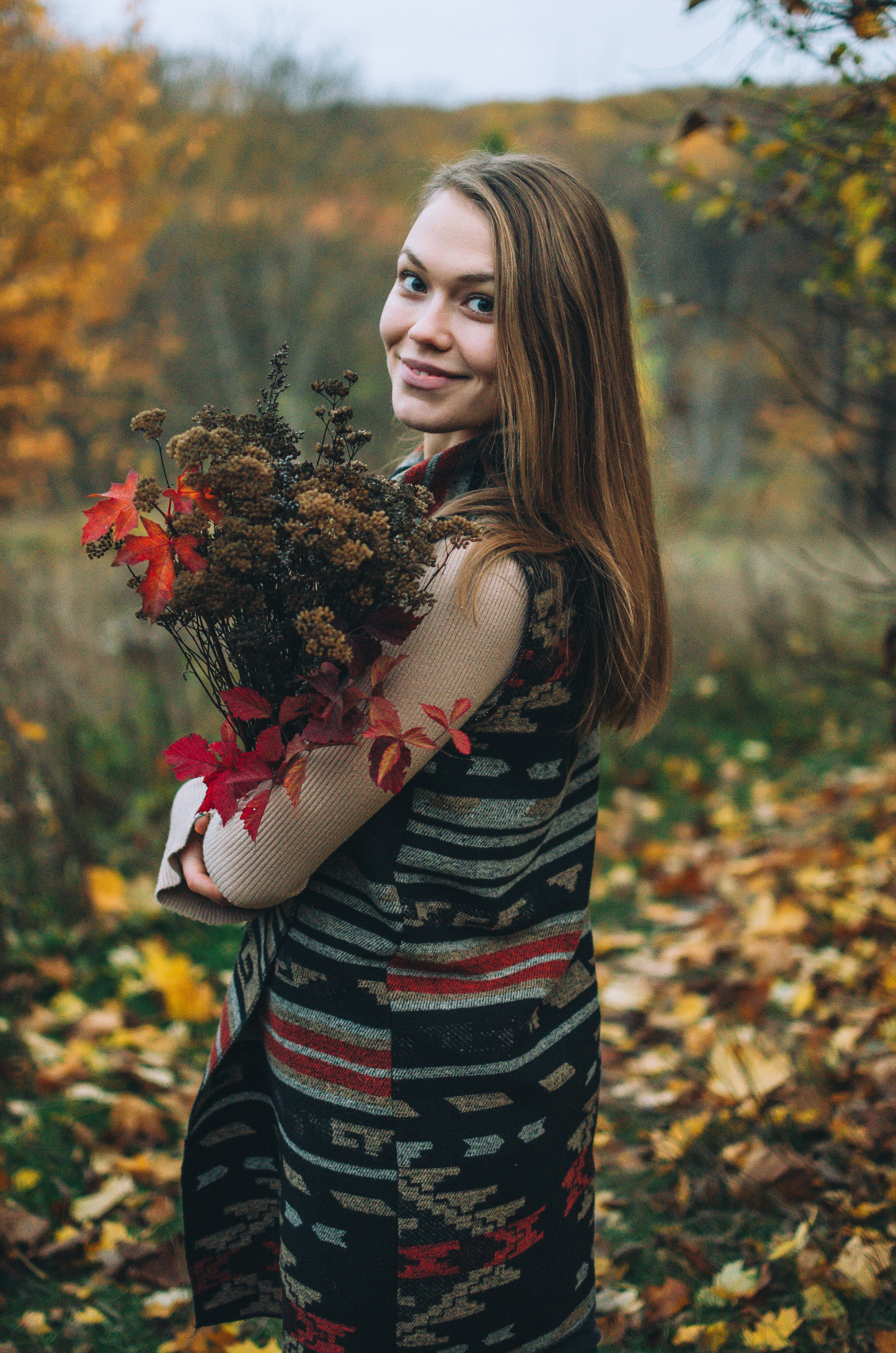 Autumn bouquet: a portrait in warm foliage