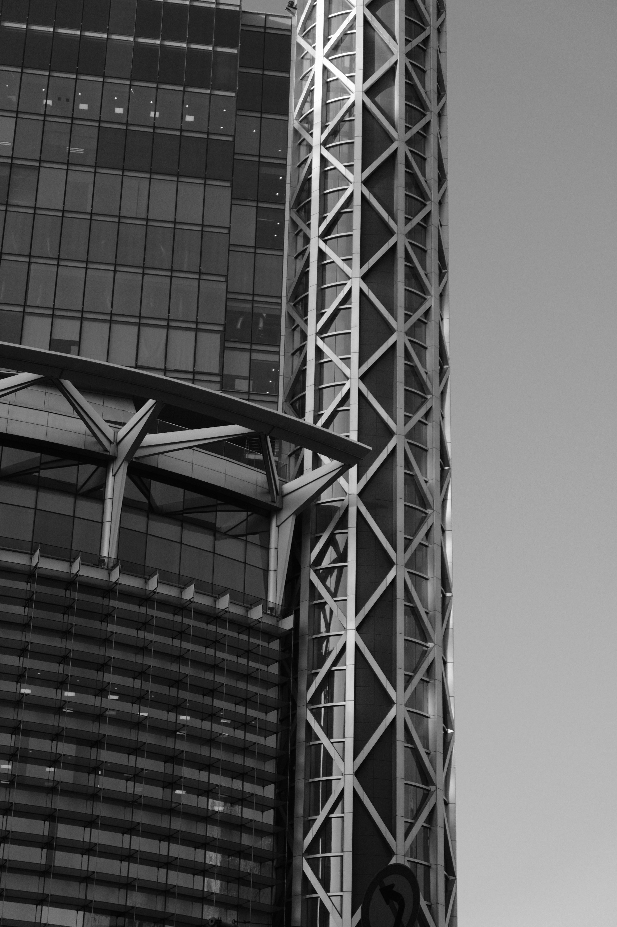 grayscale photo of high rise building