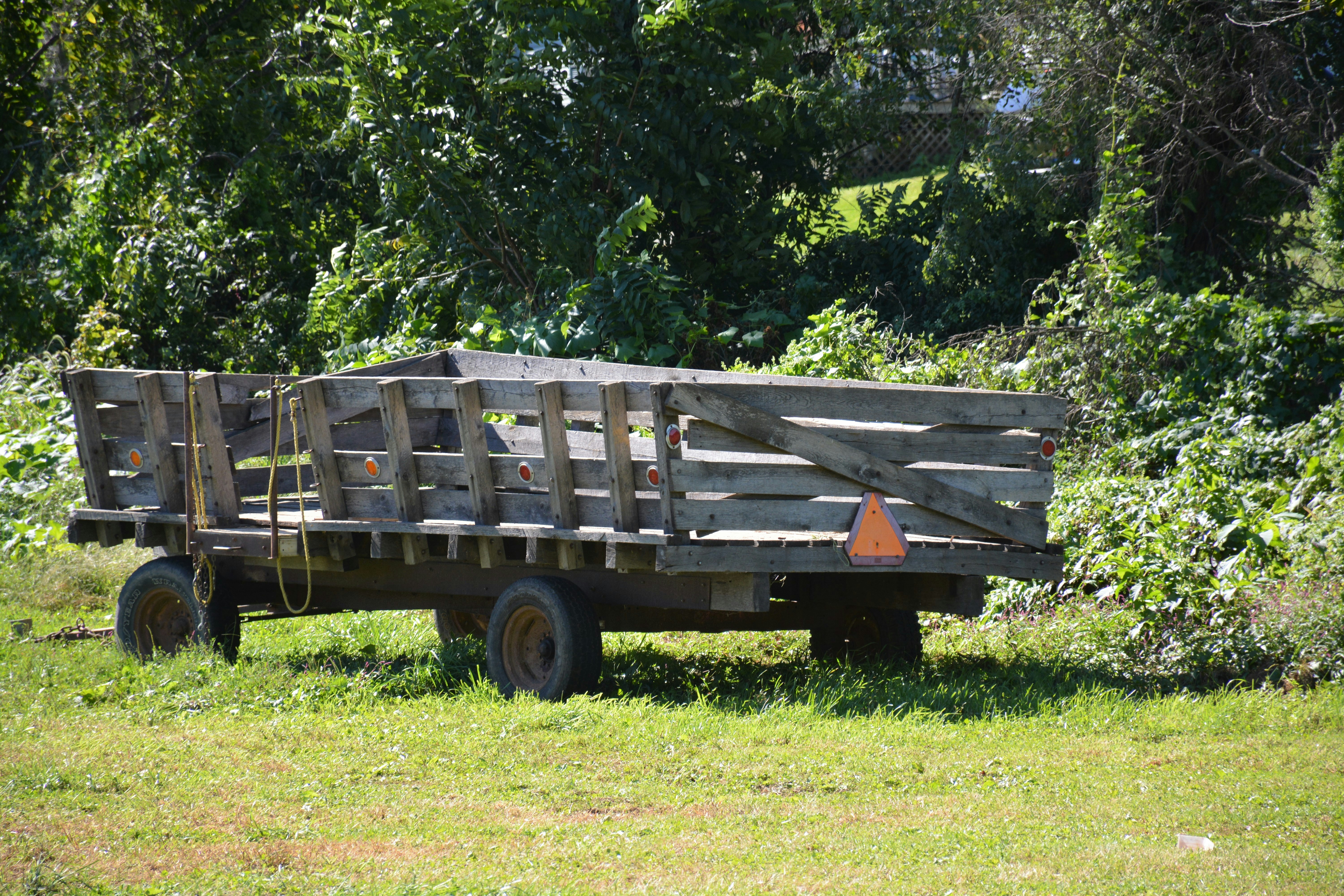 Brown wooden trailer on green grass field during daytime photo – Free ...
