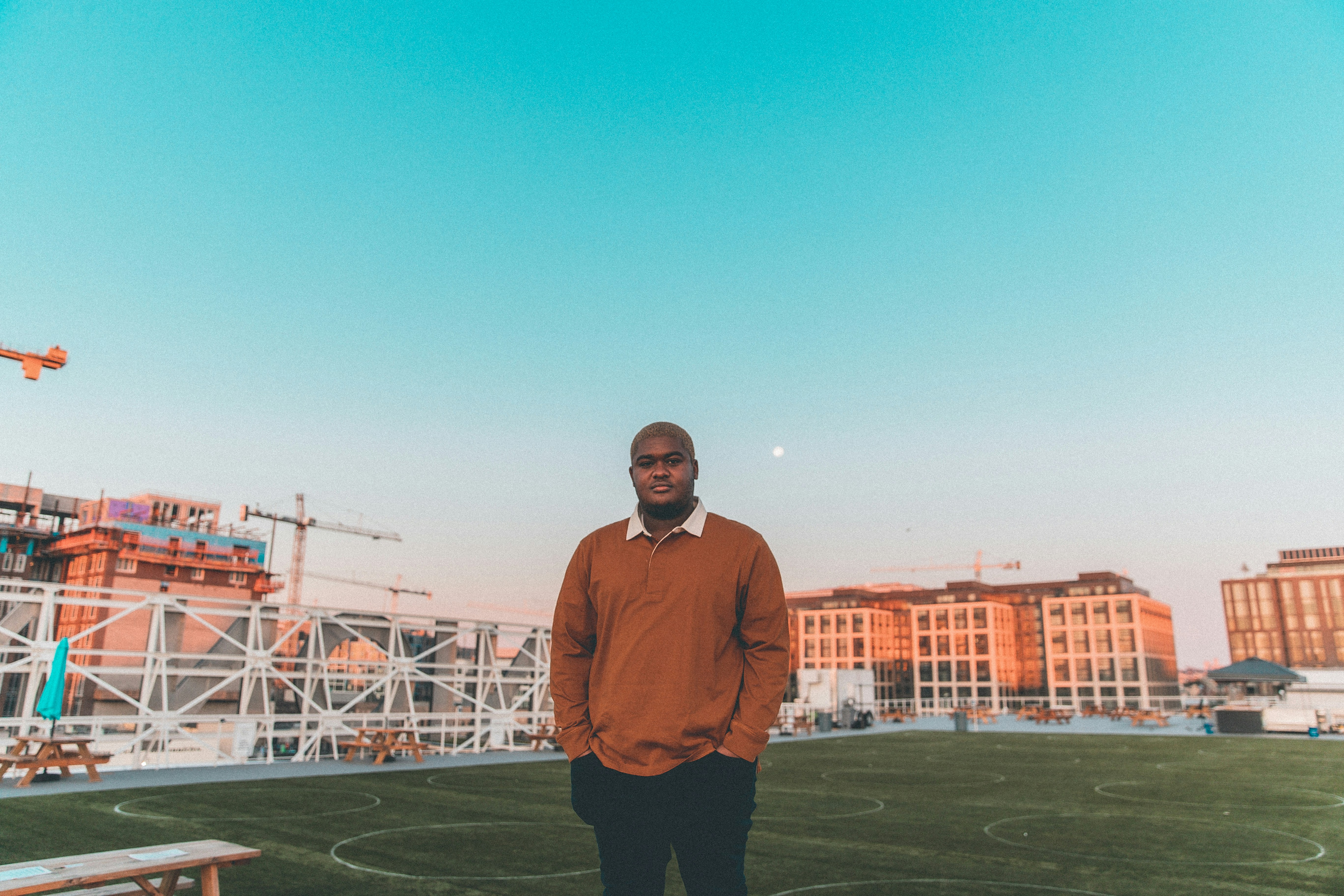 Urban Horizon: A Quiet Moment on the Field