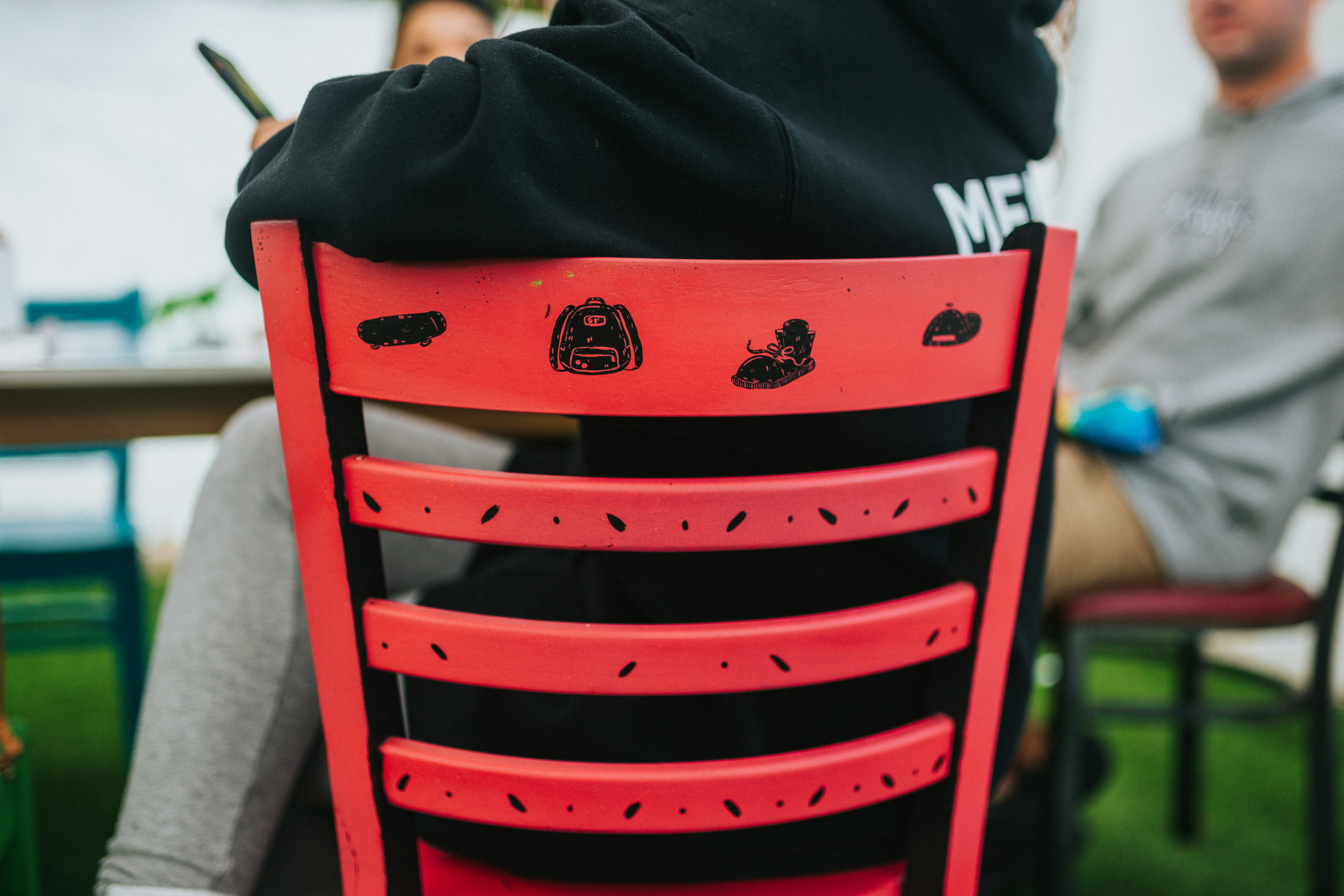 Red Chair, Hidden Threads of Conversation