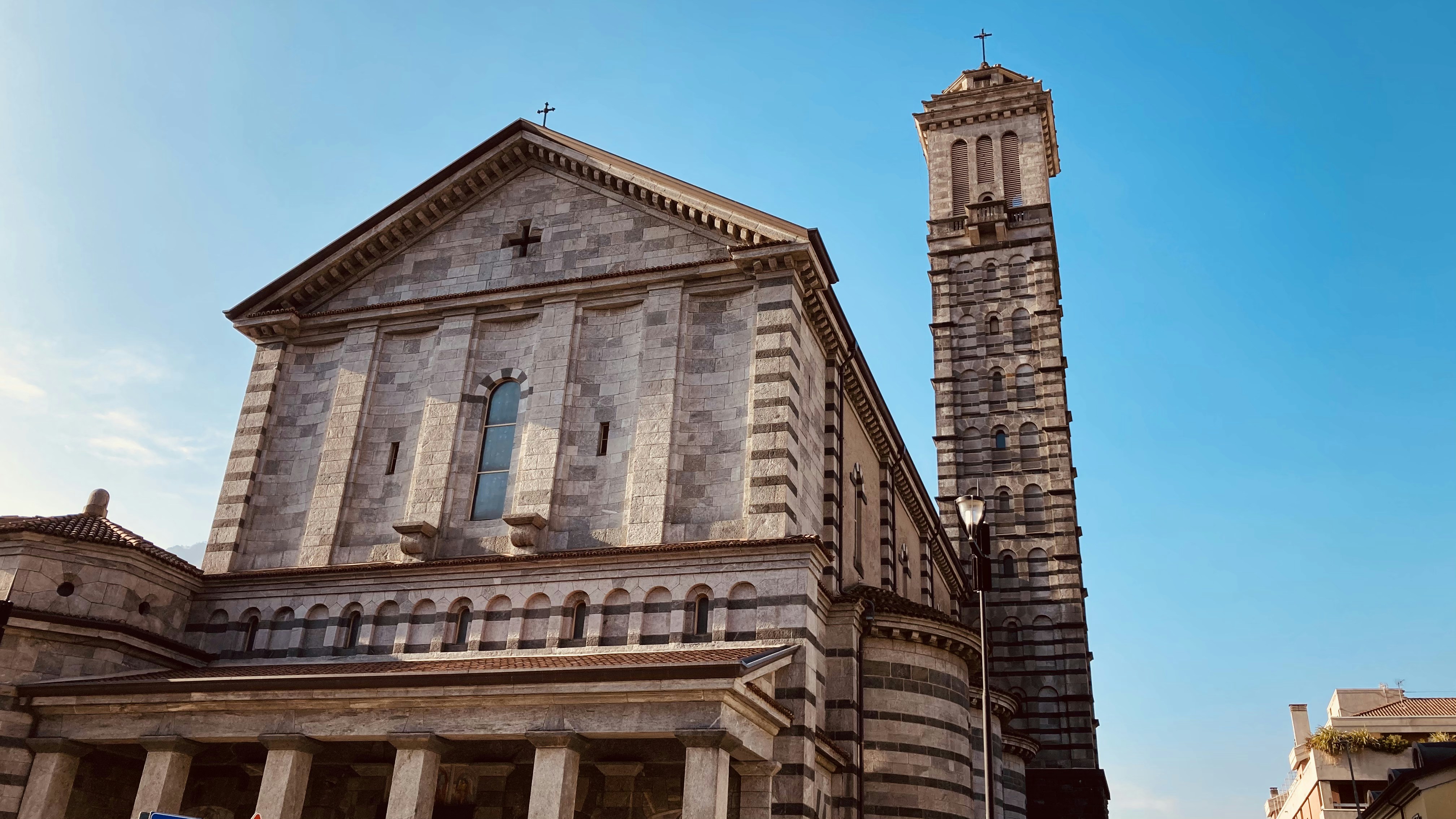 Historic Facade Against Azure Skies