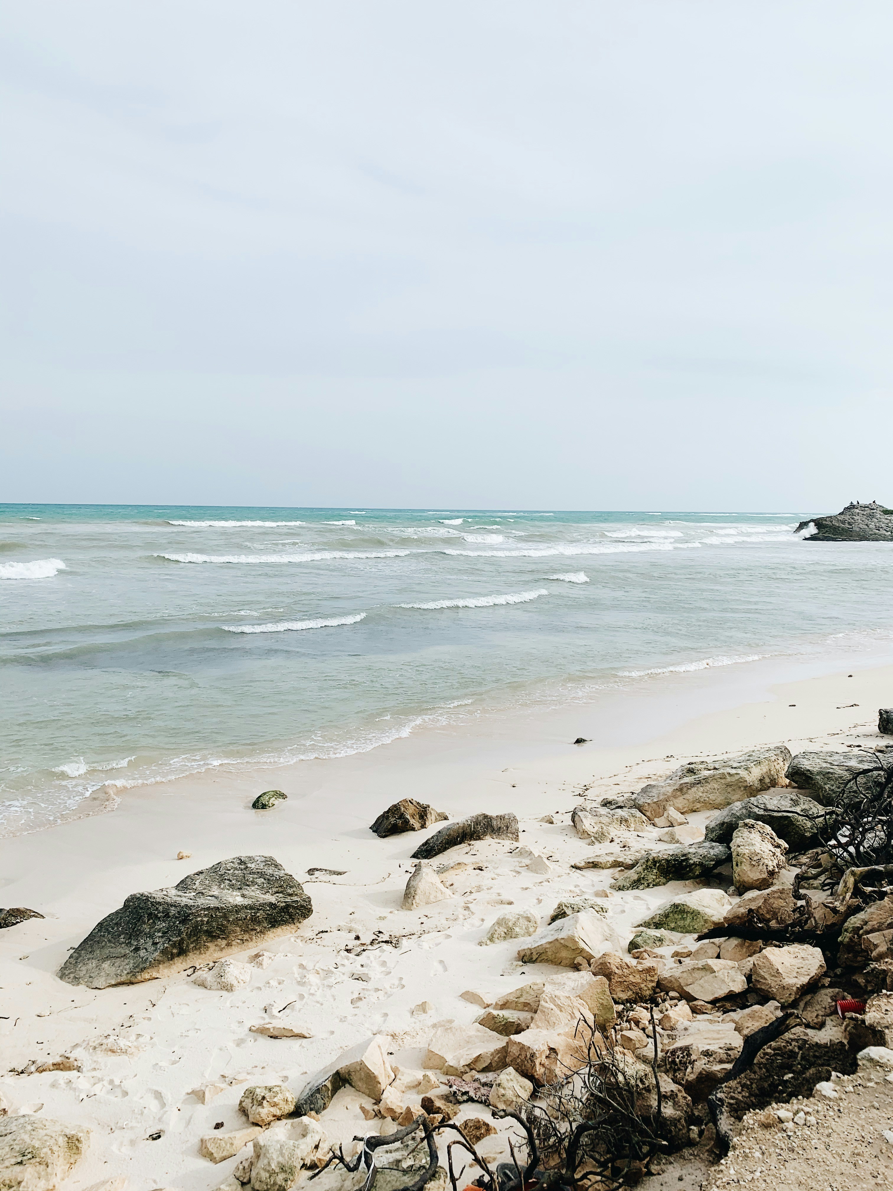 Brown rocks on seashore during daytime photo – Free Tulum Image on Unsplash