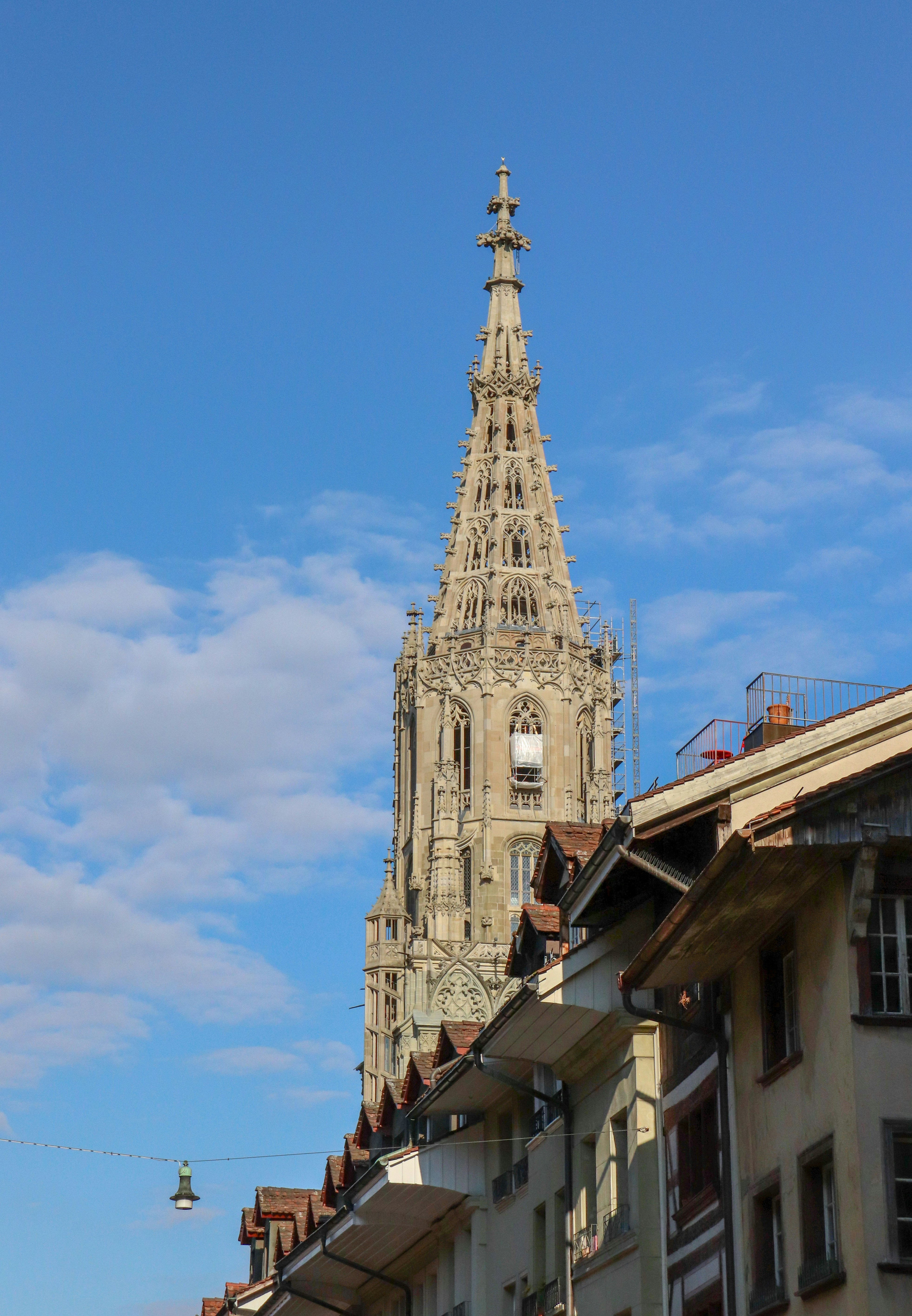Crown of Stone: Gothic Spire Rising Over Sunlit Rooftops