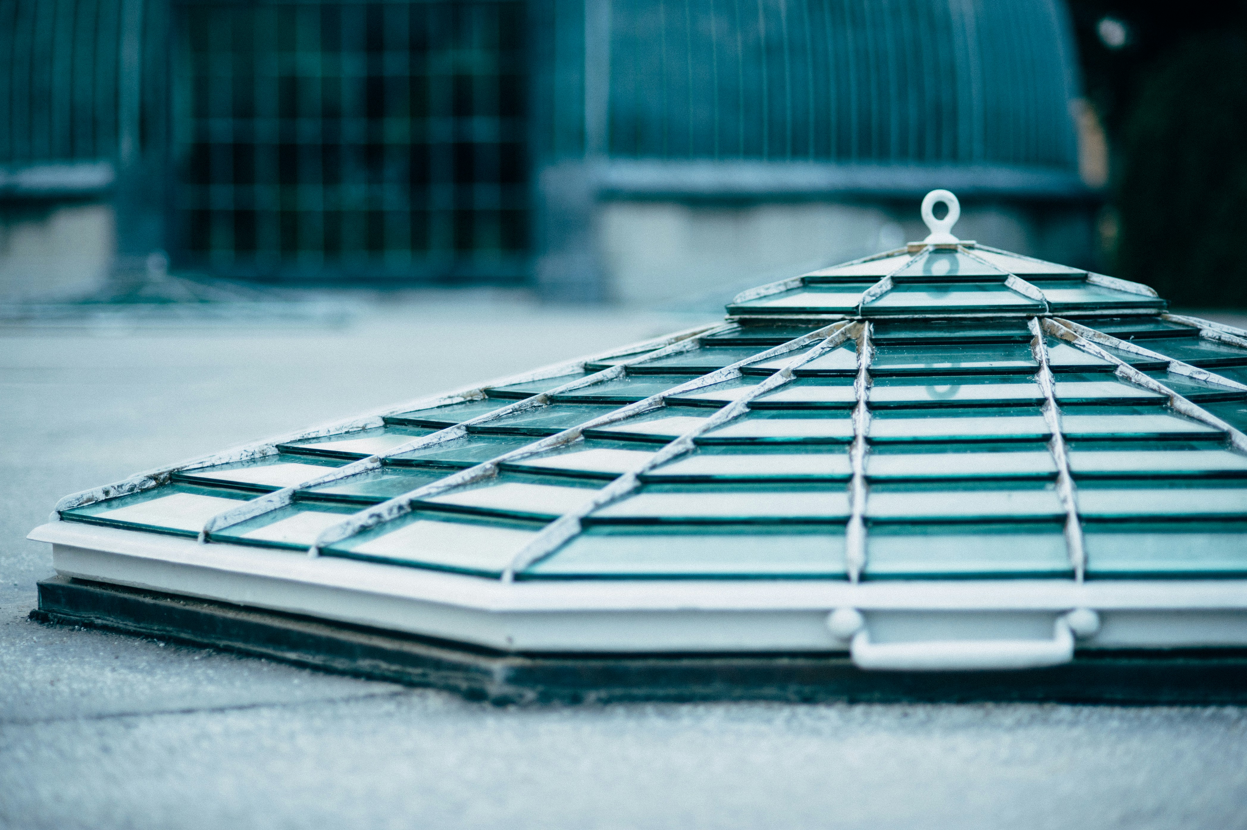 Geometric Roof Grate Reaching Toward the Skylight
