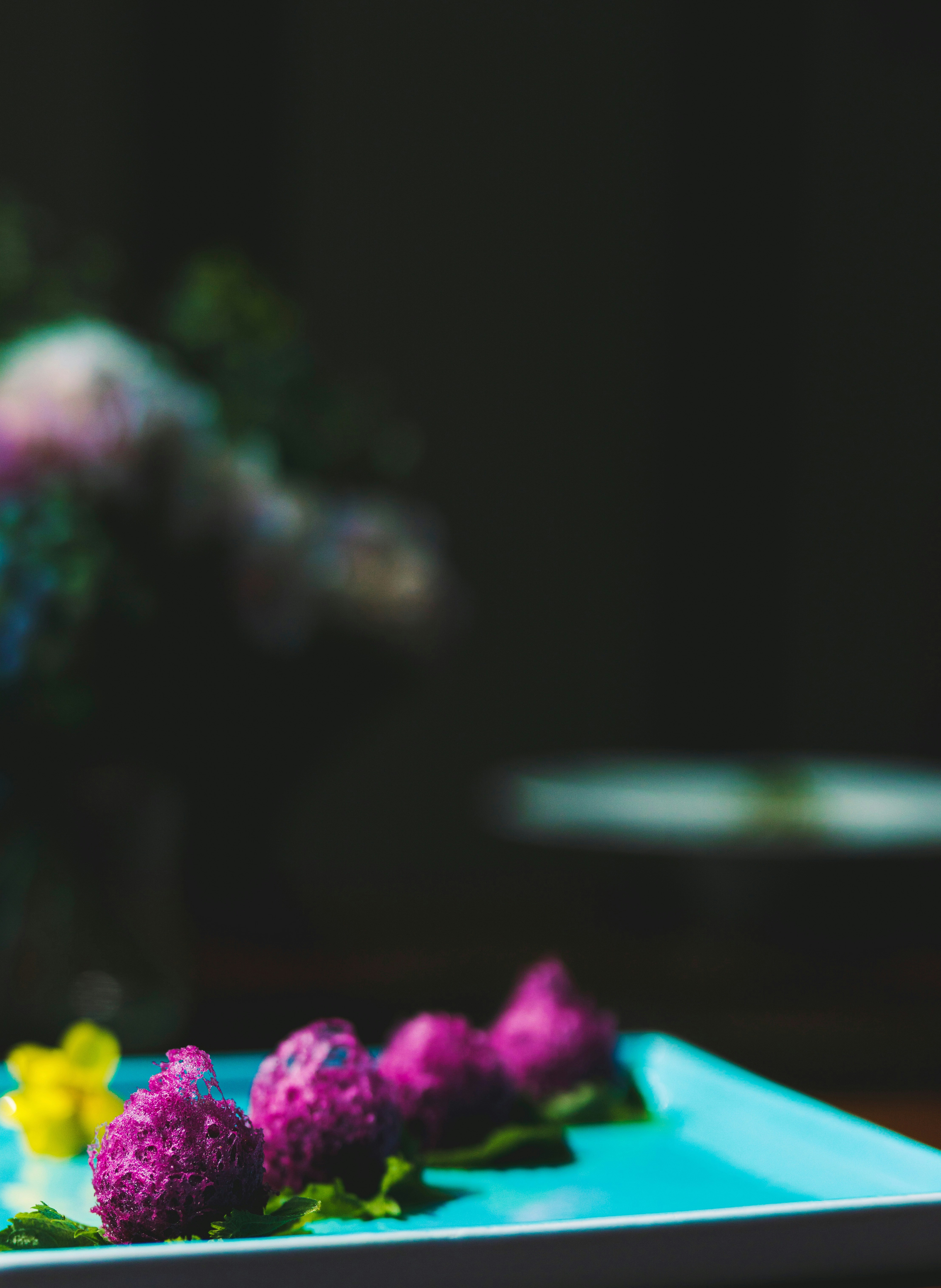 Amethyst Confections on a Turquoise Plate