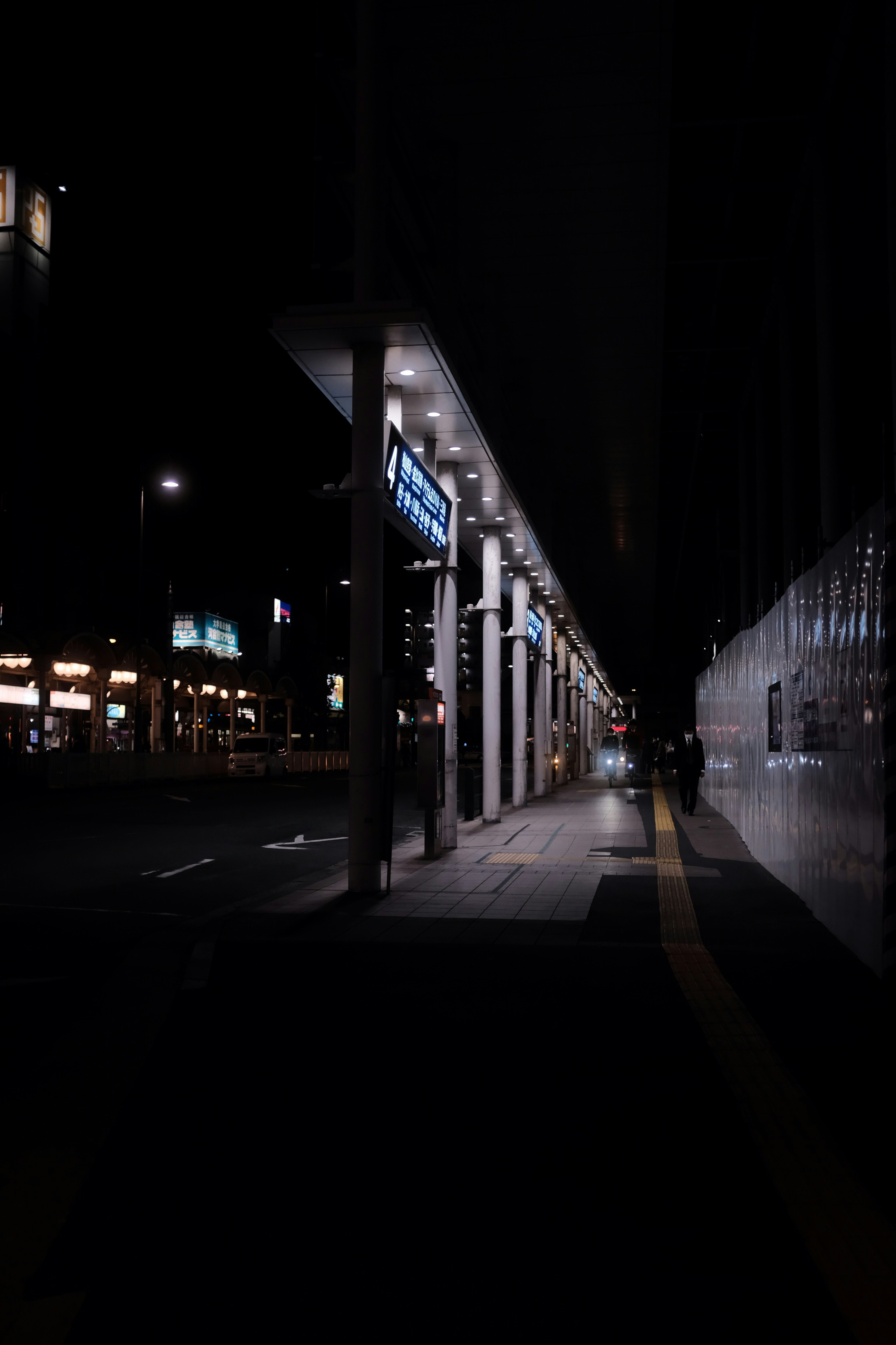 Empty Sidewalk At Night