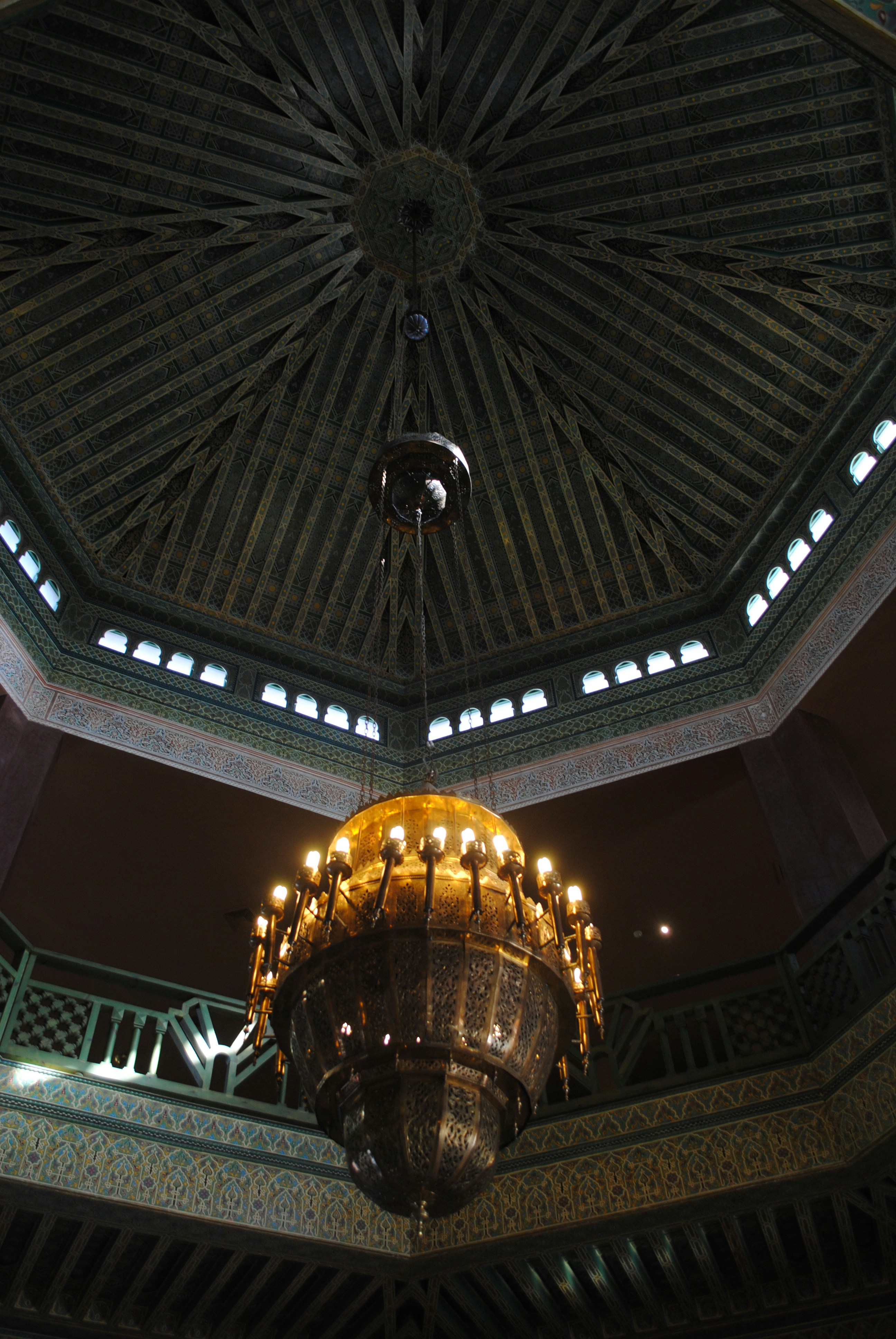 Gilded Lantern Beneath a Starburst Dome