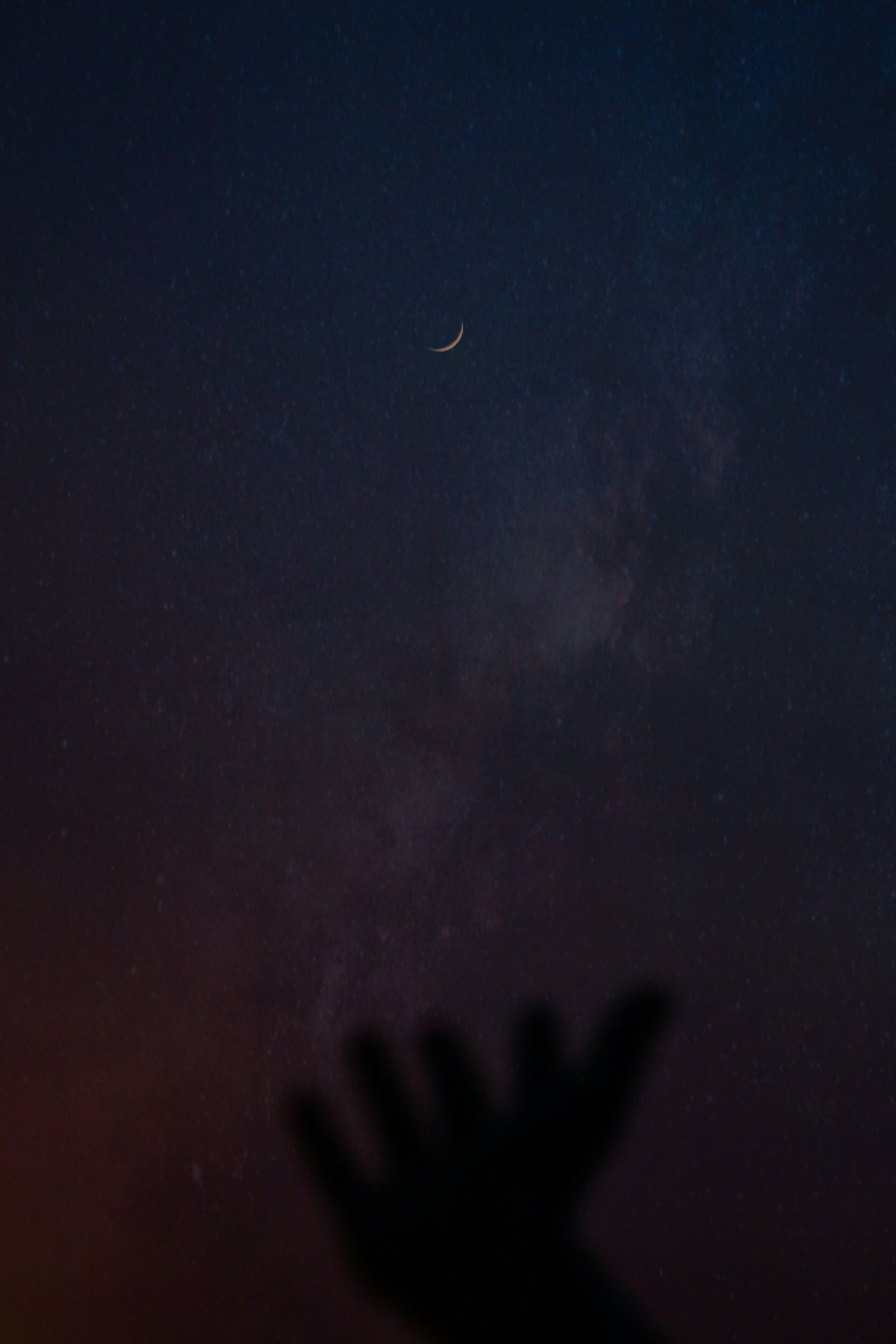 Moonlit Silence: Crescent in the Starfield