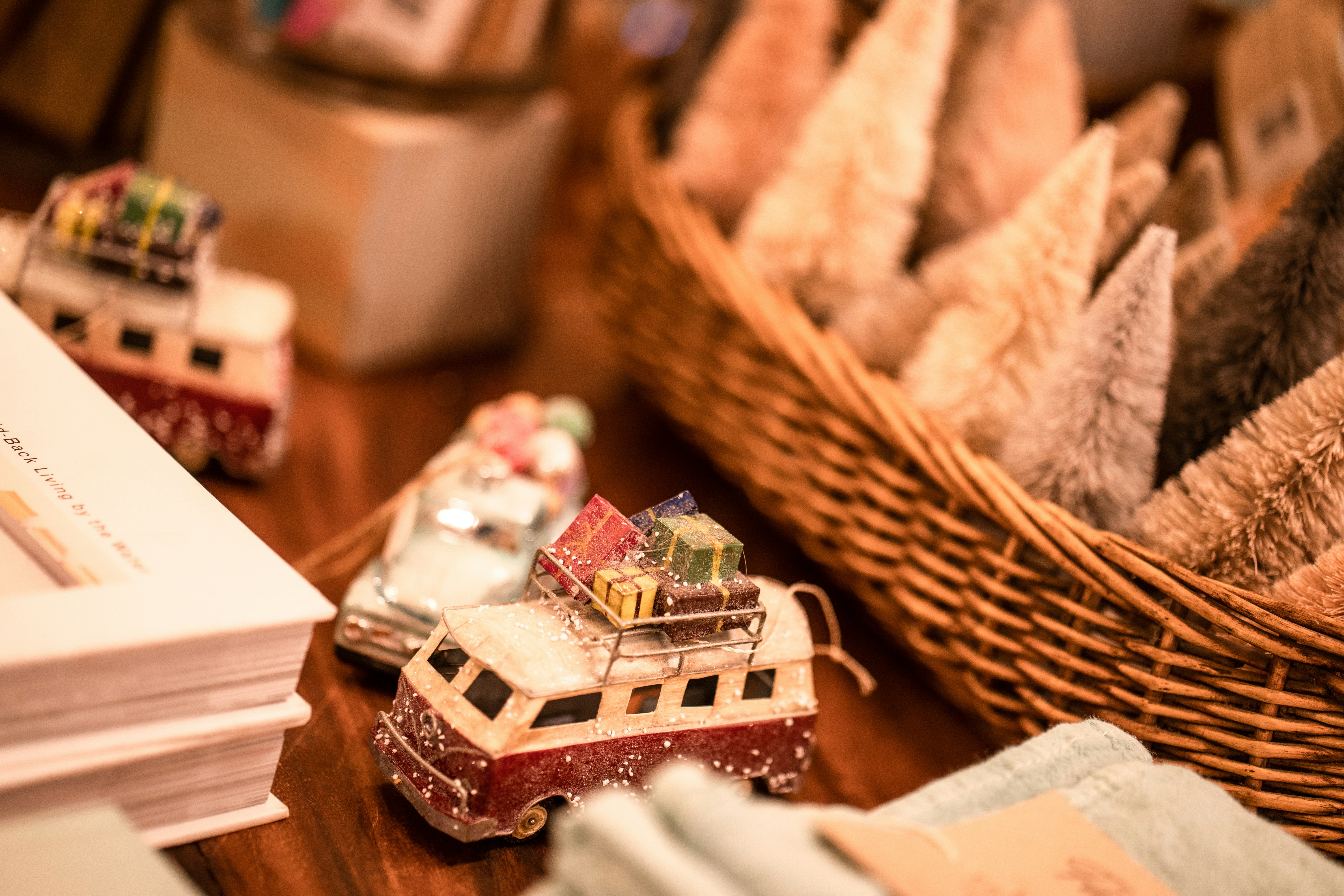 Miniature Holiday Train Car Turbocharged with Gifts