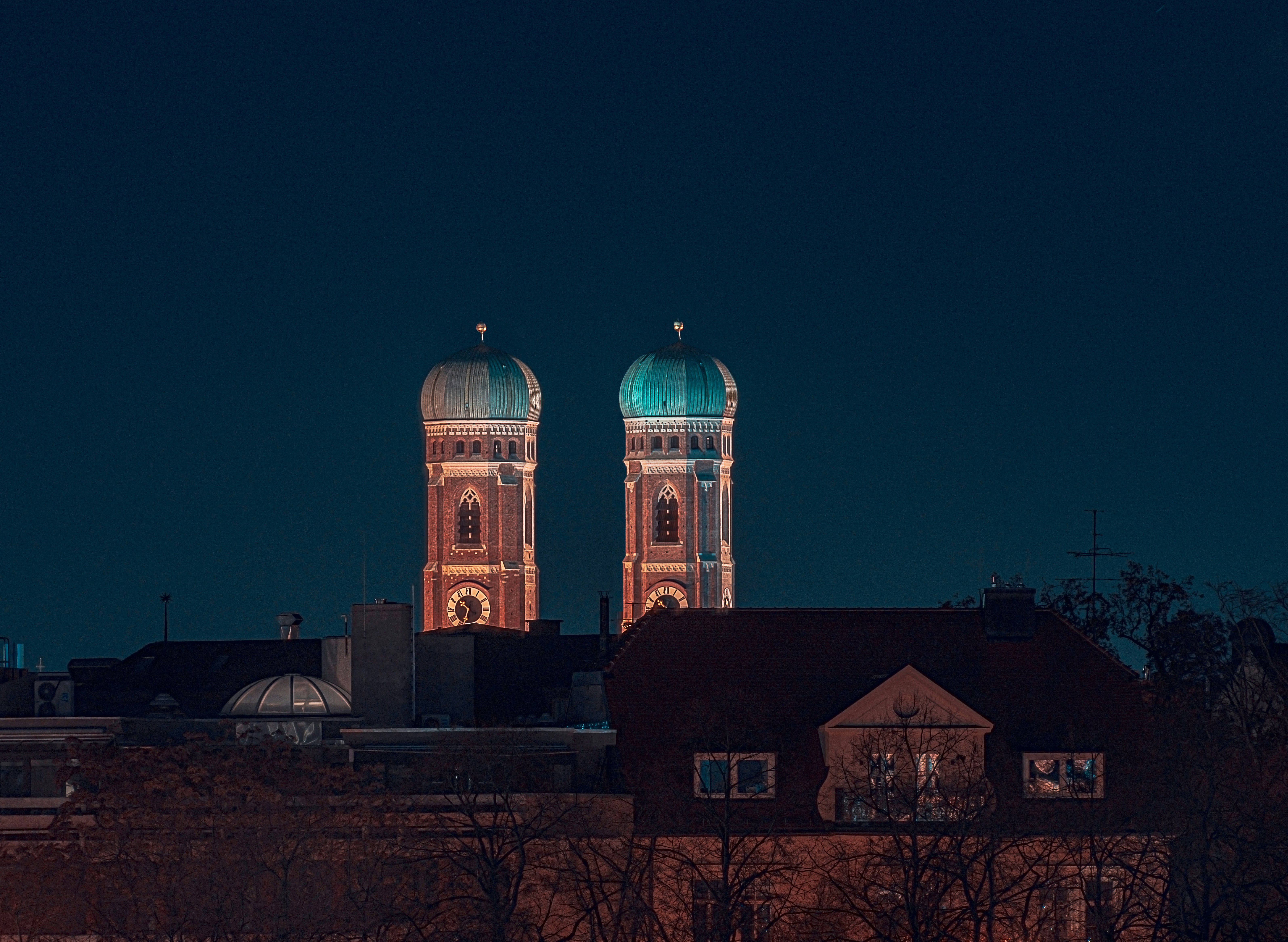 Moonlit Towers of Munich's Skyline