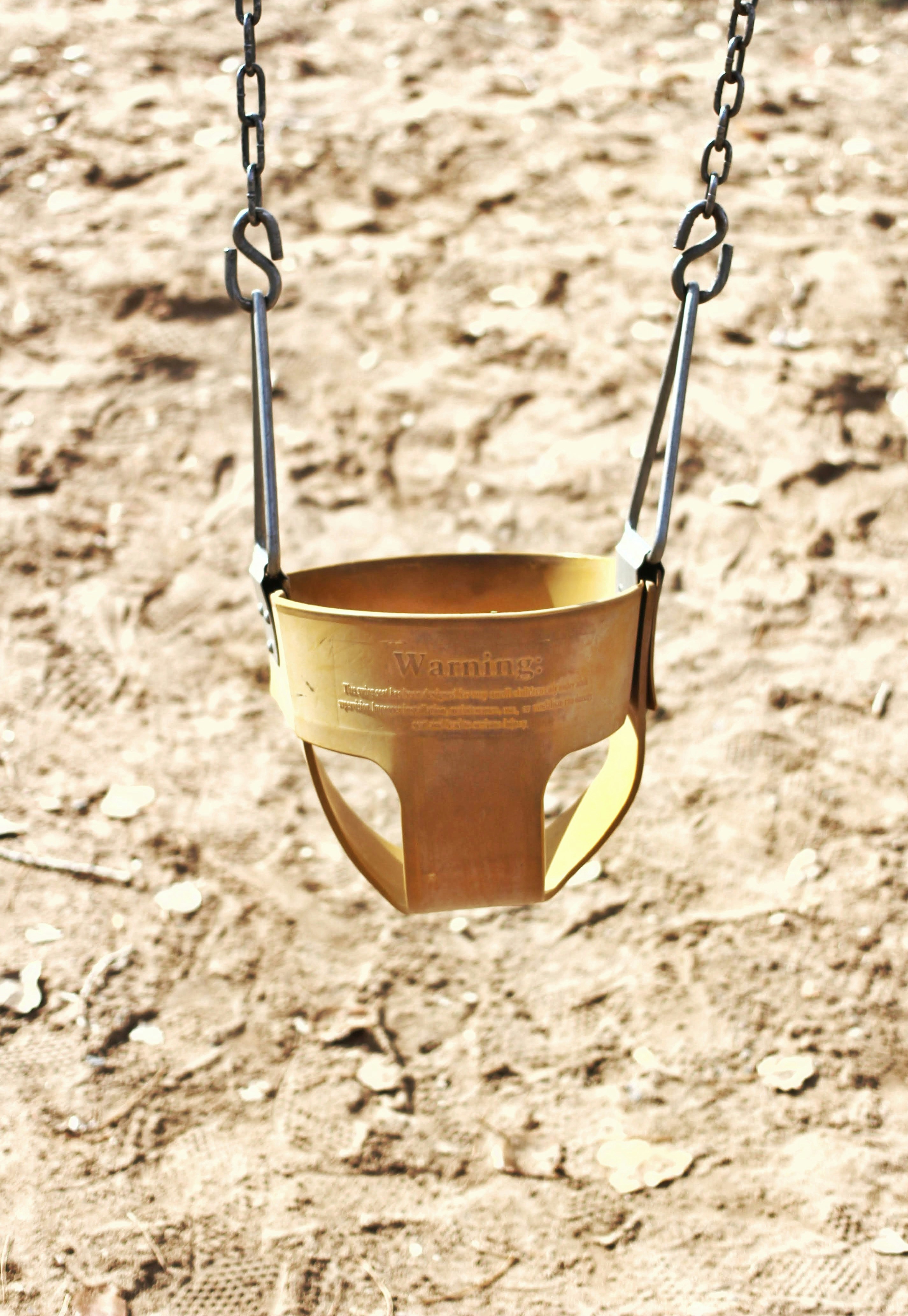 Empty Swing in a Sunlit Playground