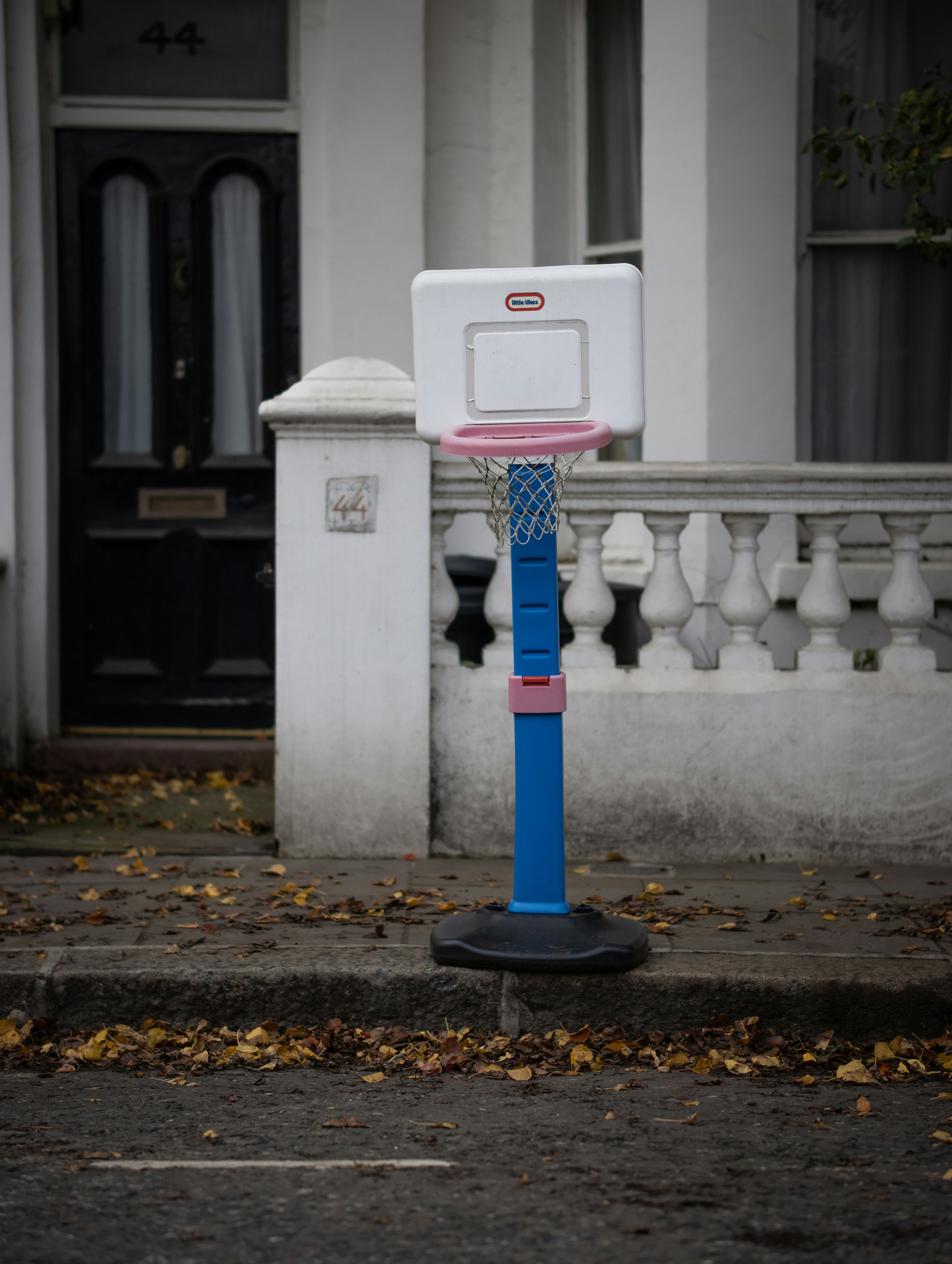 Mini Street Hoop on a Quiet Autumn Block