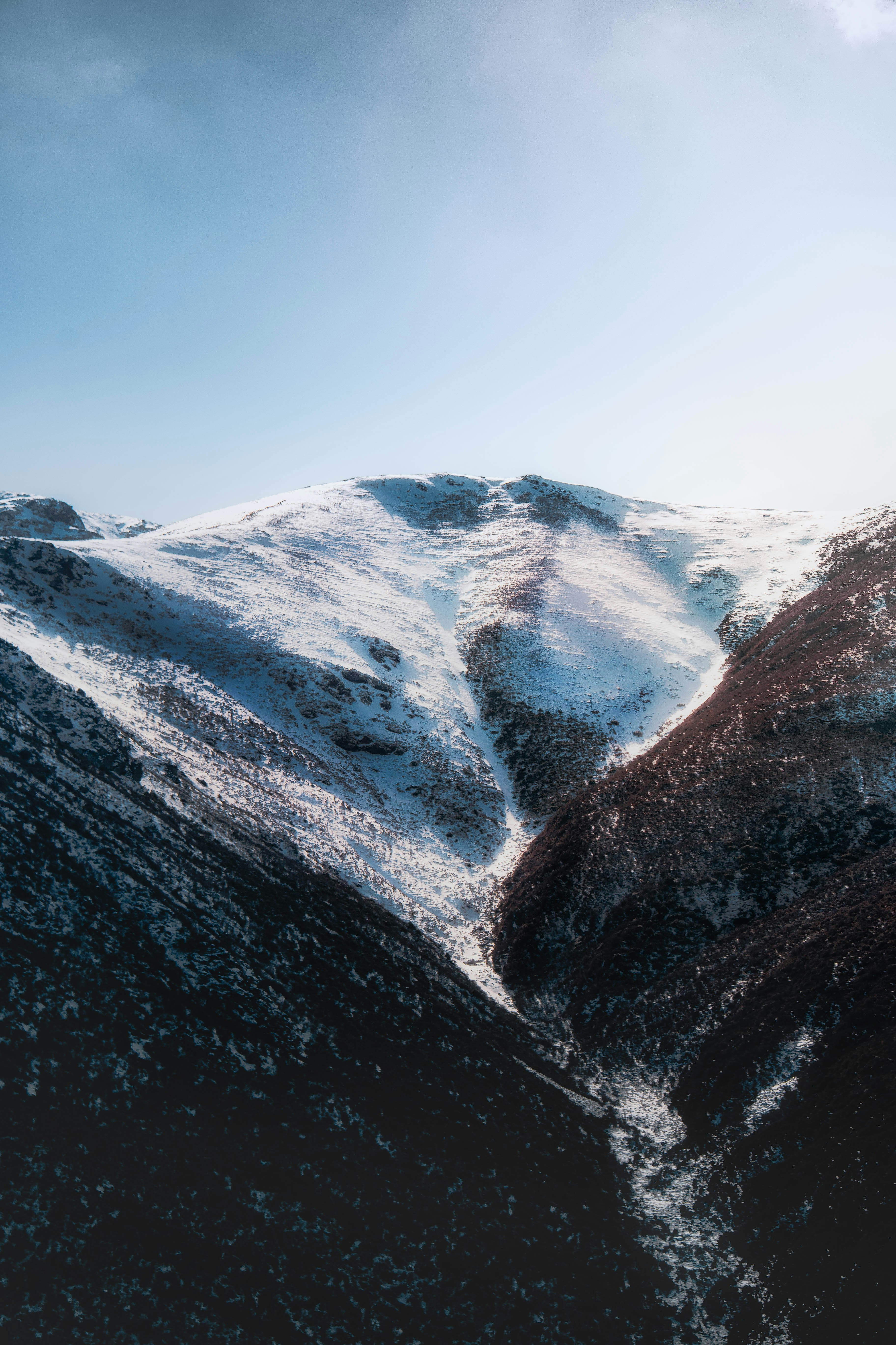 snow covered mountain under blue sky during daytime