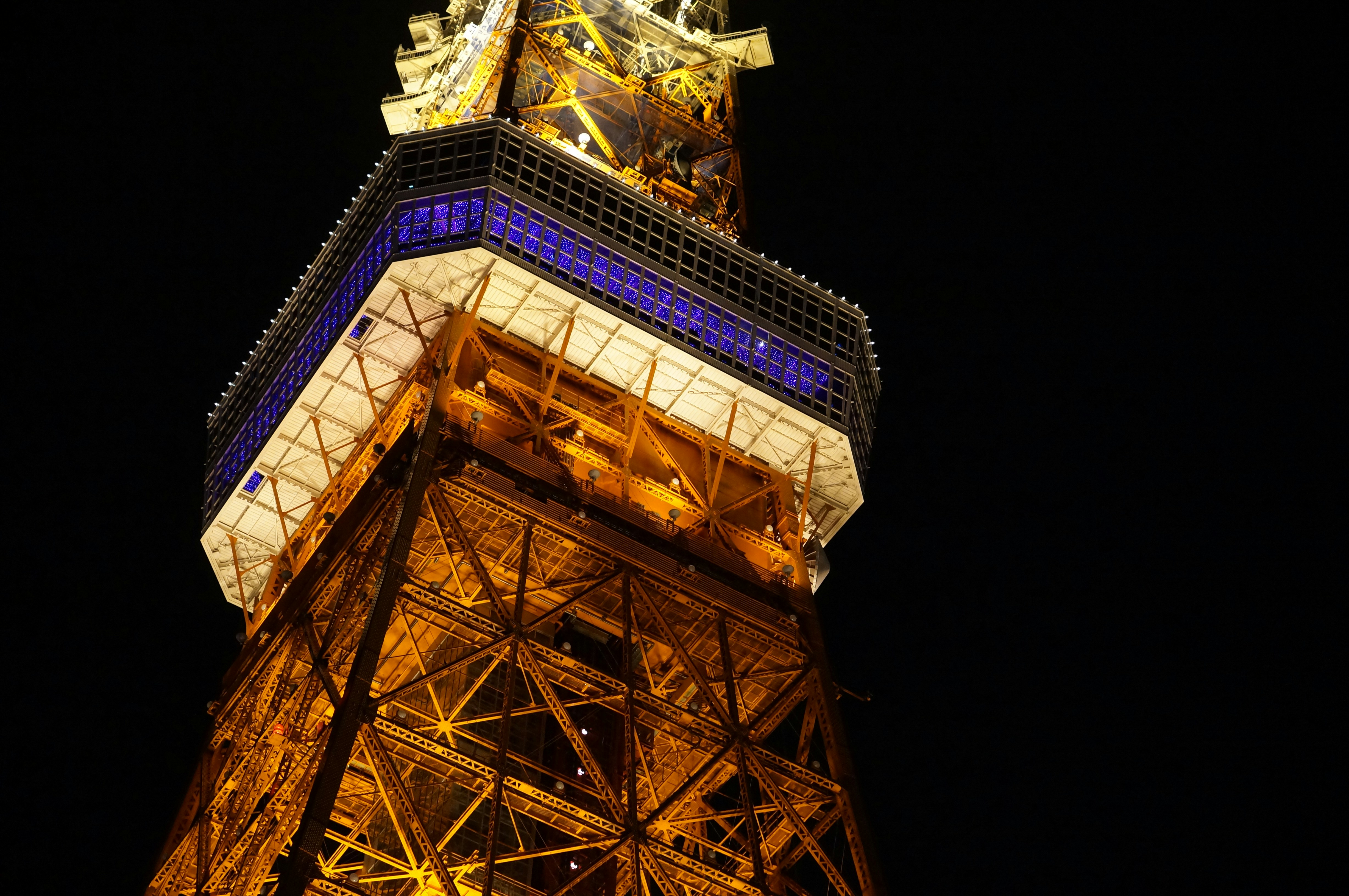 Golden Lattice Atop the Night Tower