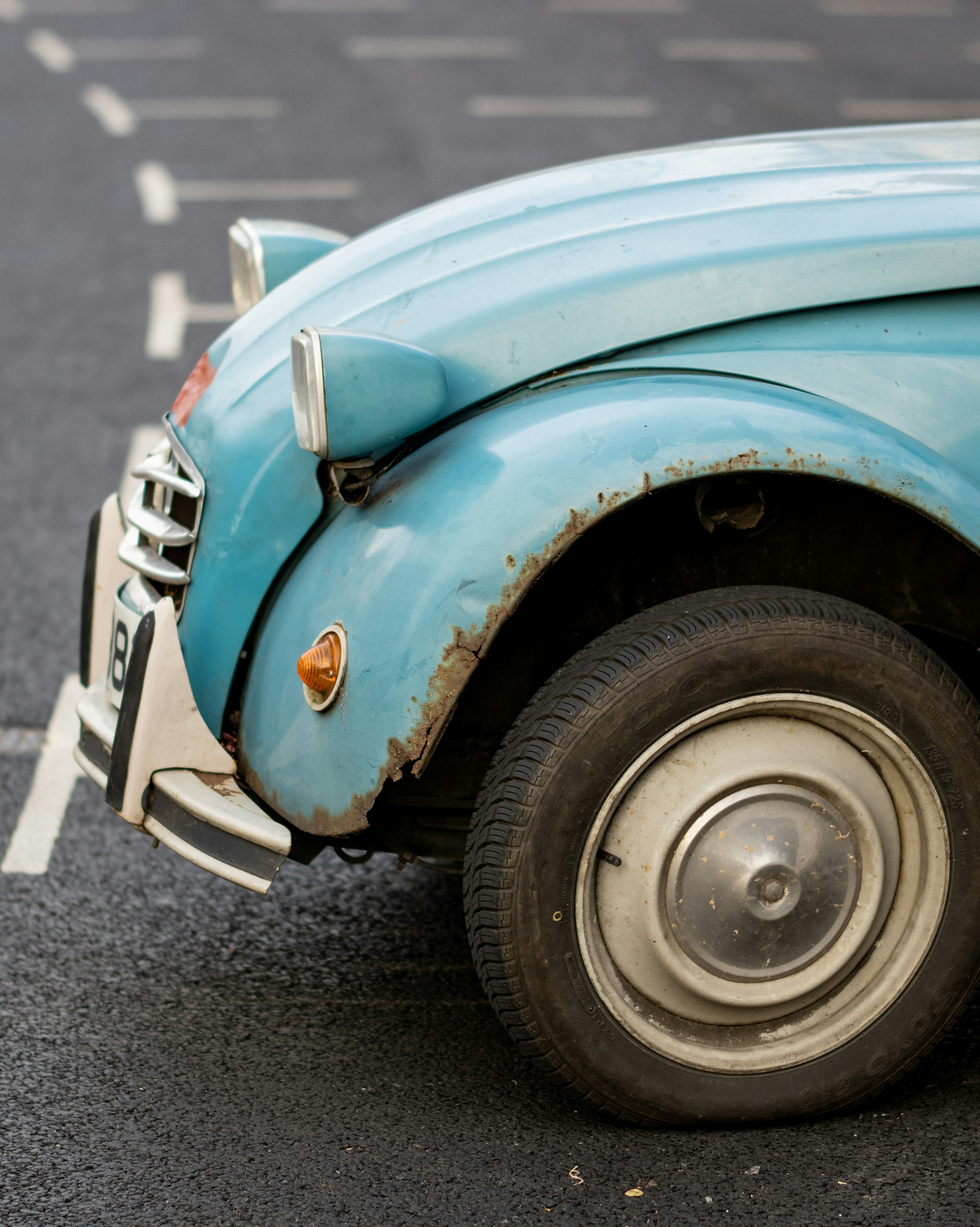 Vintage blue Citroen. 
