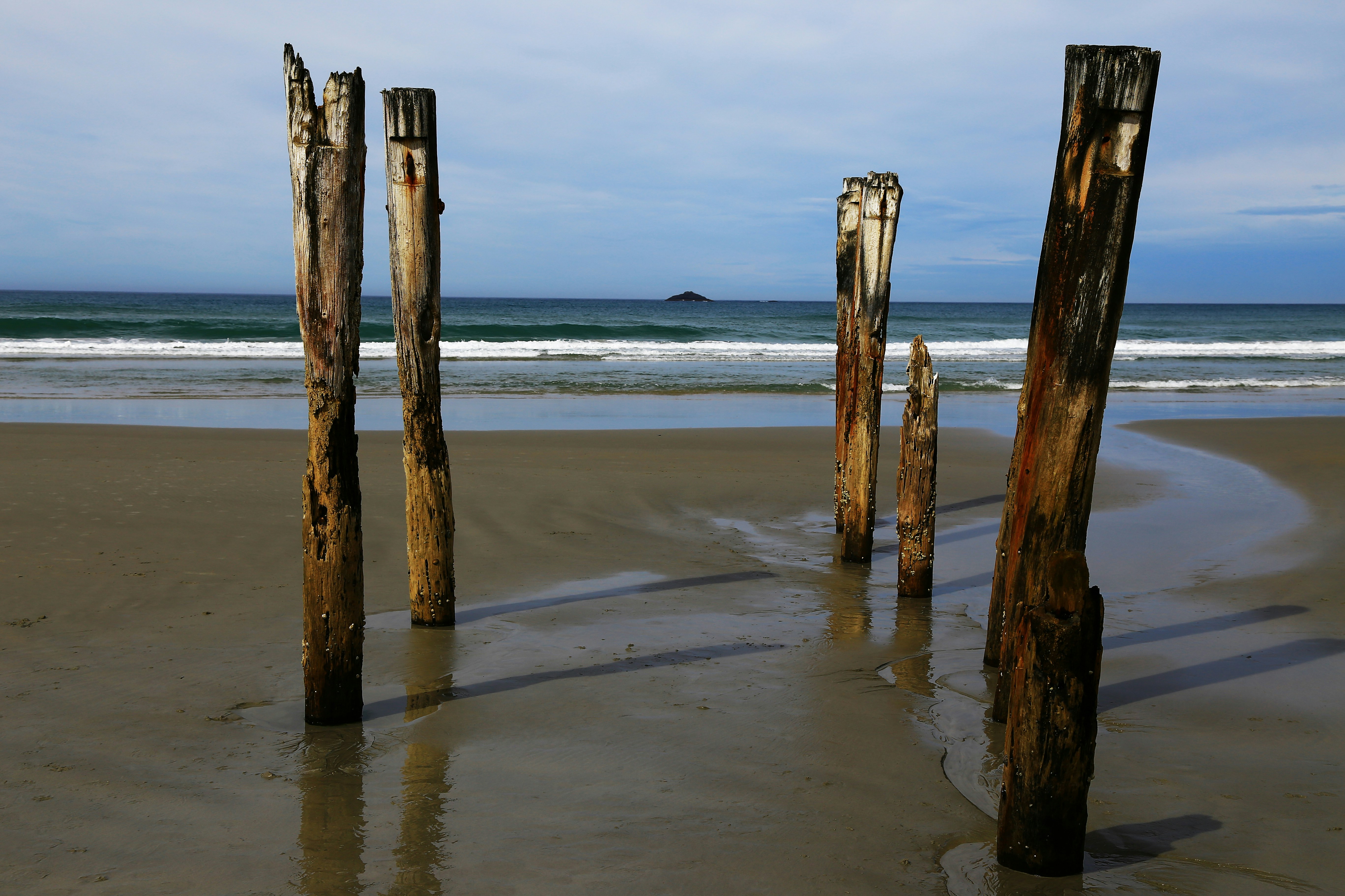 Brown wooden post on beach during daytime photo – Free St clair beach ...