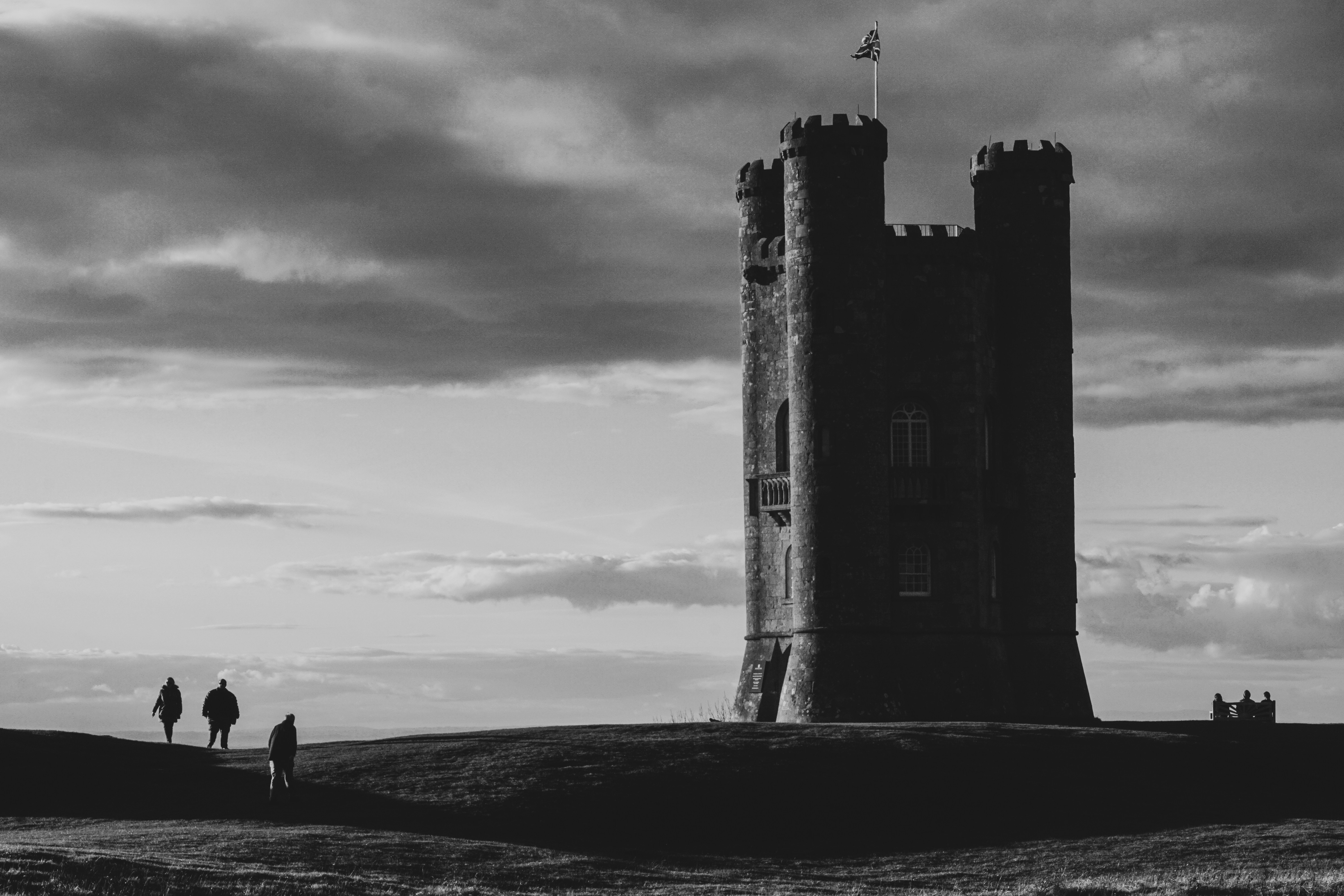 Moonlit Keep: A Lone Tower on a Gently Rolling Plain