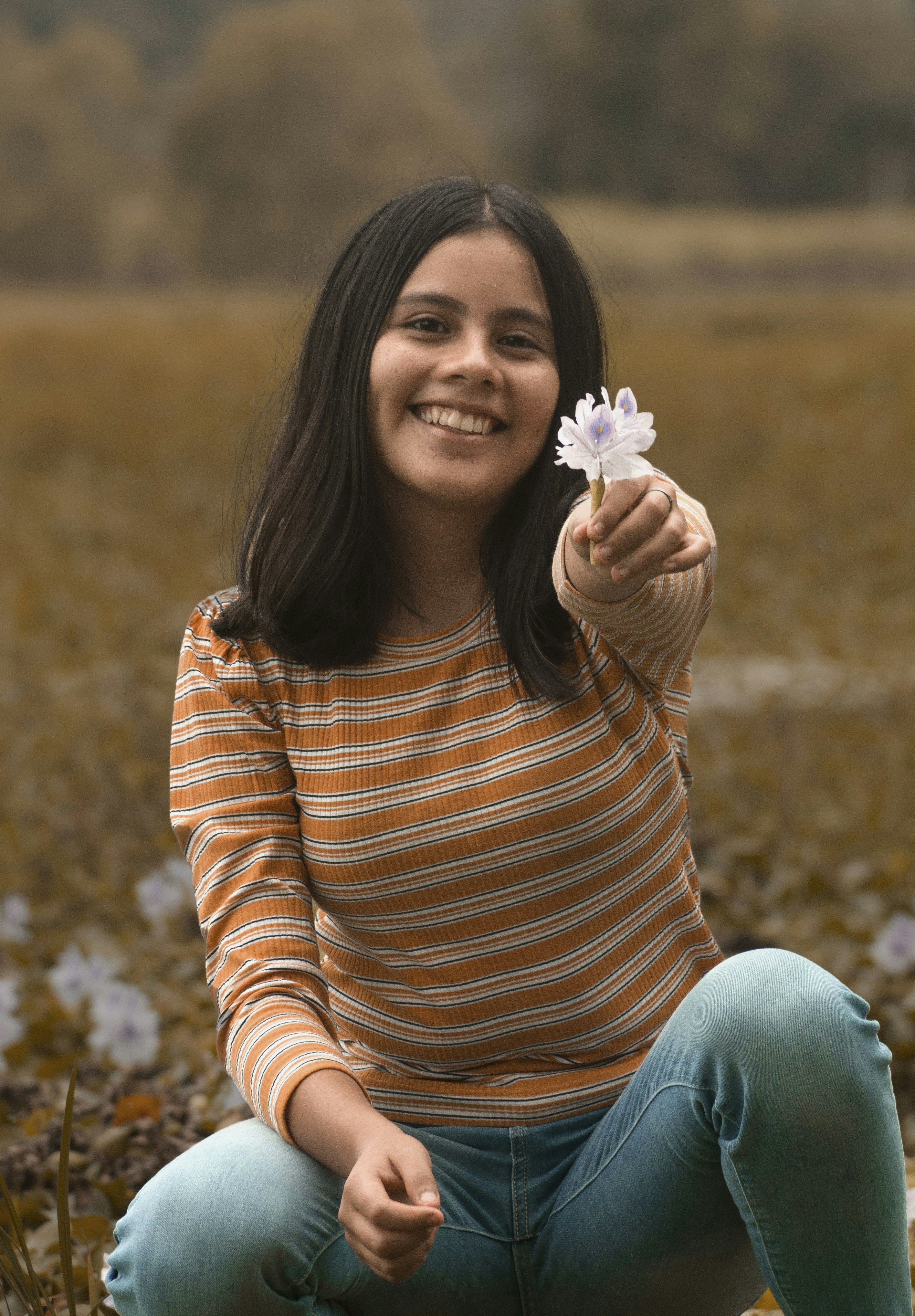 Holding a Petal Moment: A Portrait in Autumn Light