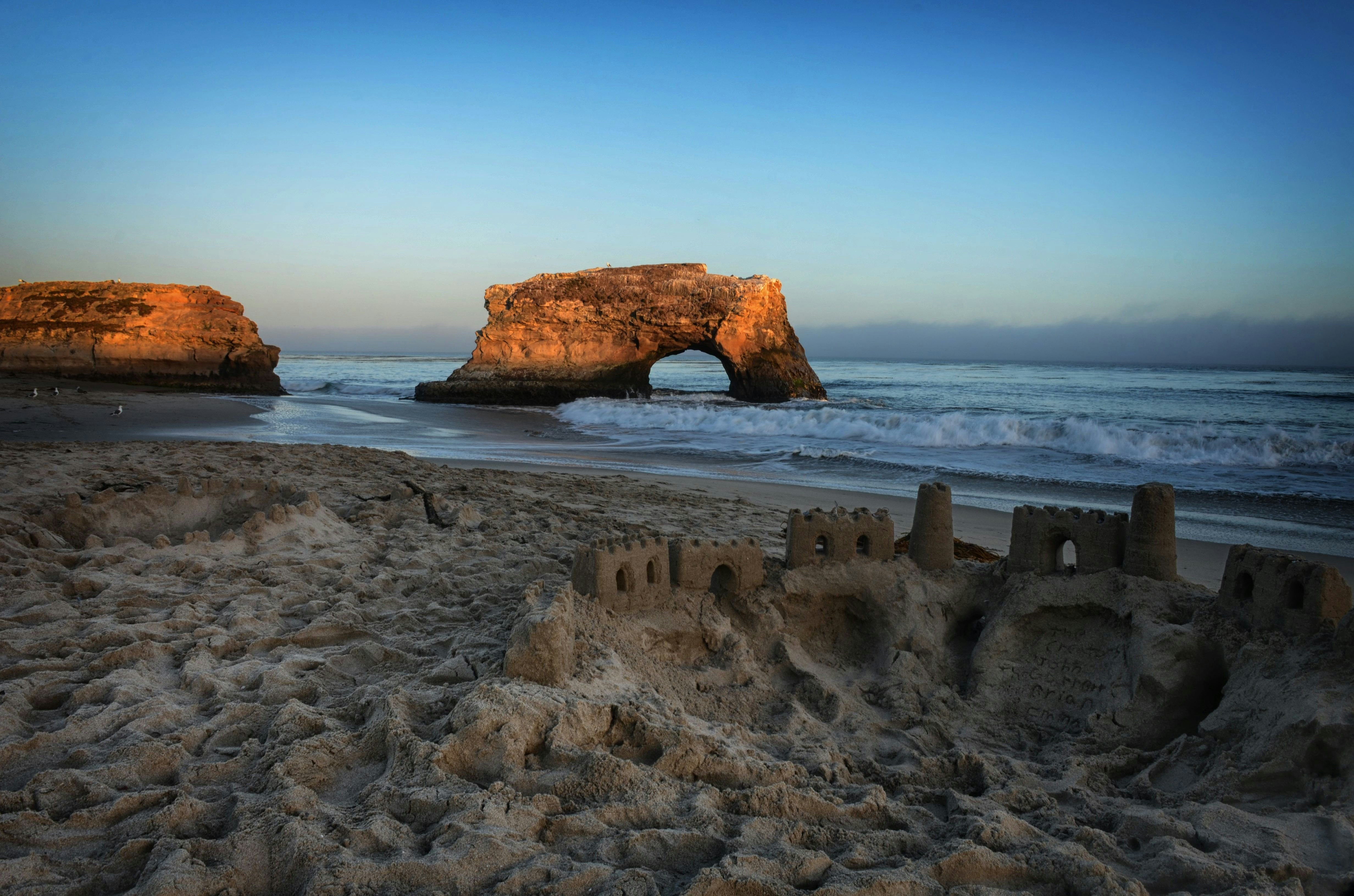 Sunlit Archway by the Shore