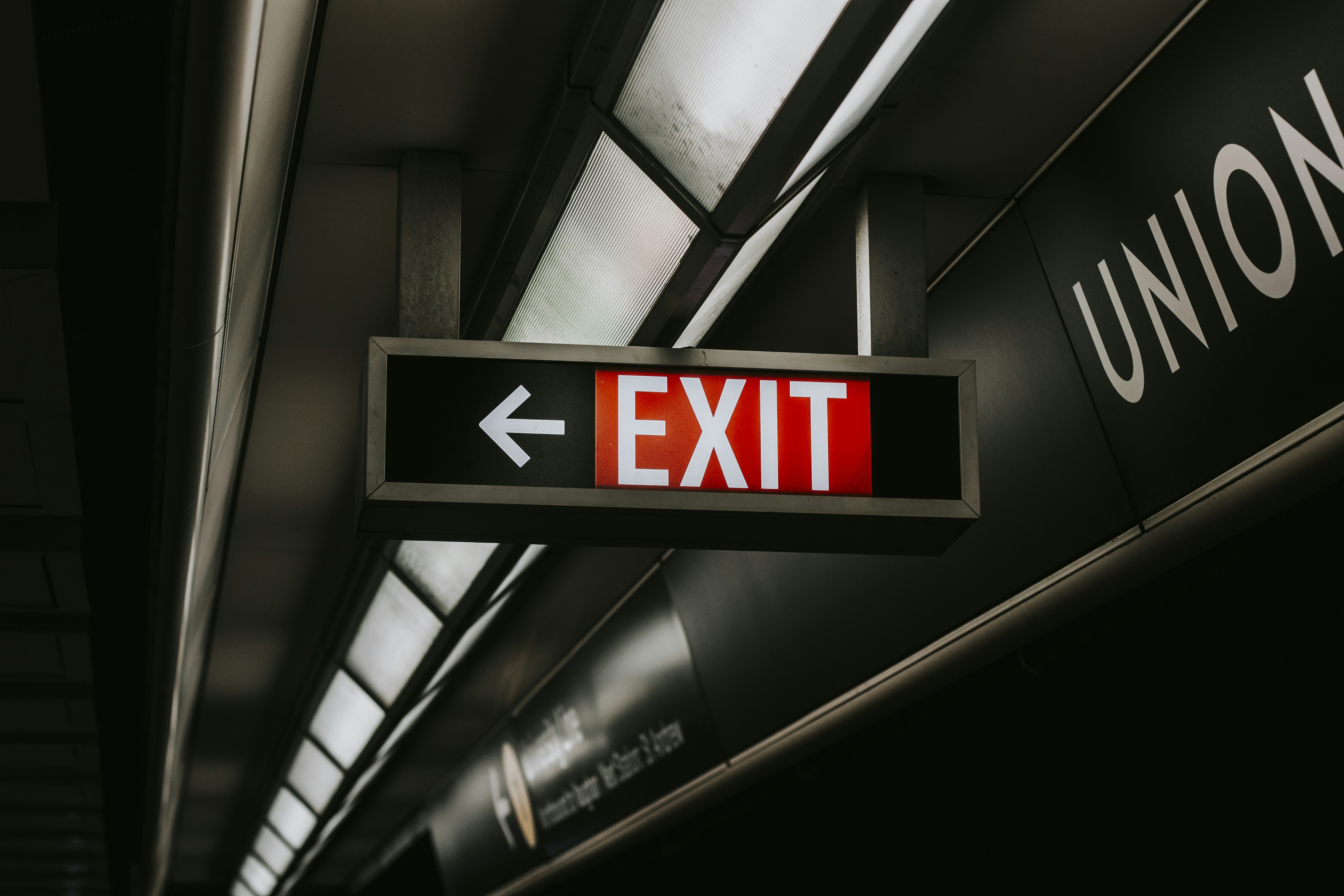 Black and white exit sign photo – Free Toronto Image on Unsplash