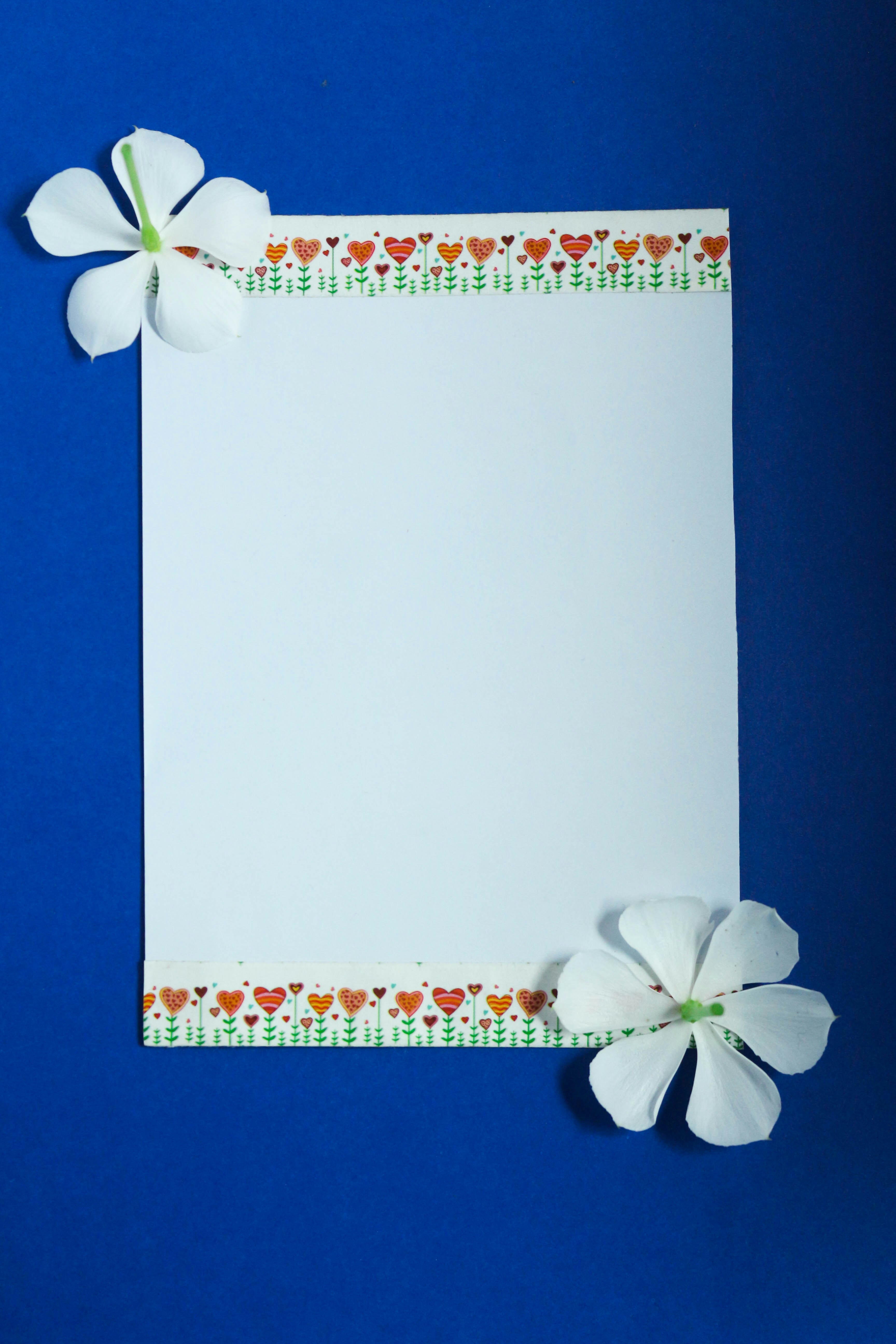 Indigo Backdrop, Quiet Corners: A Card Framed by Plumeria