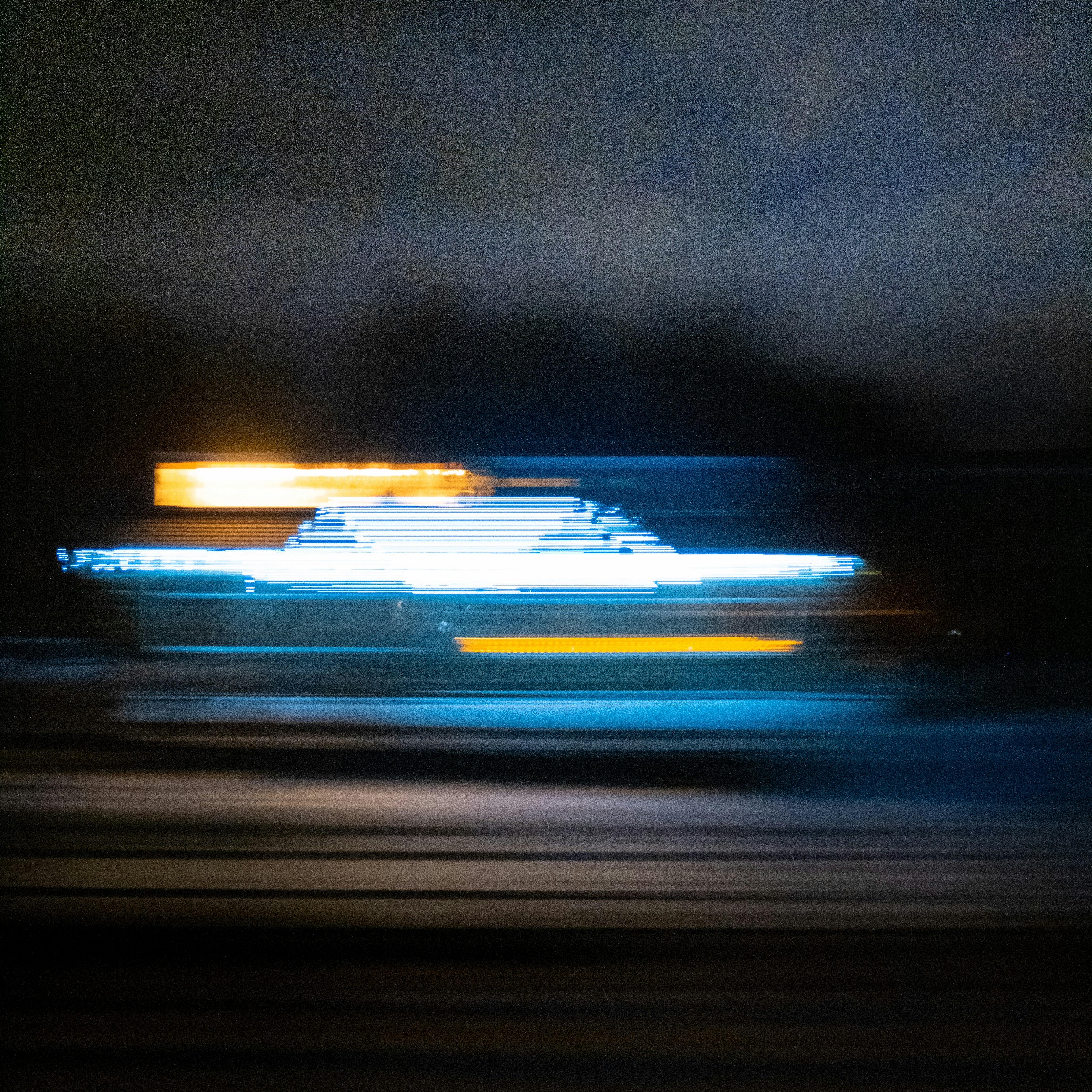Night train through the snowy highlands