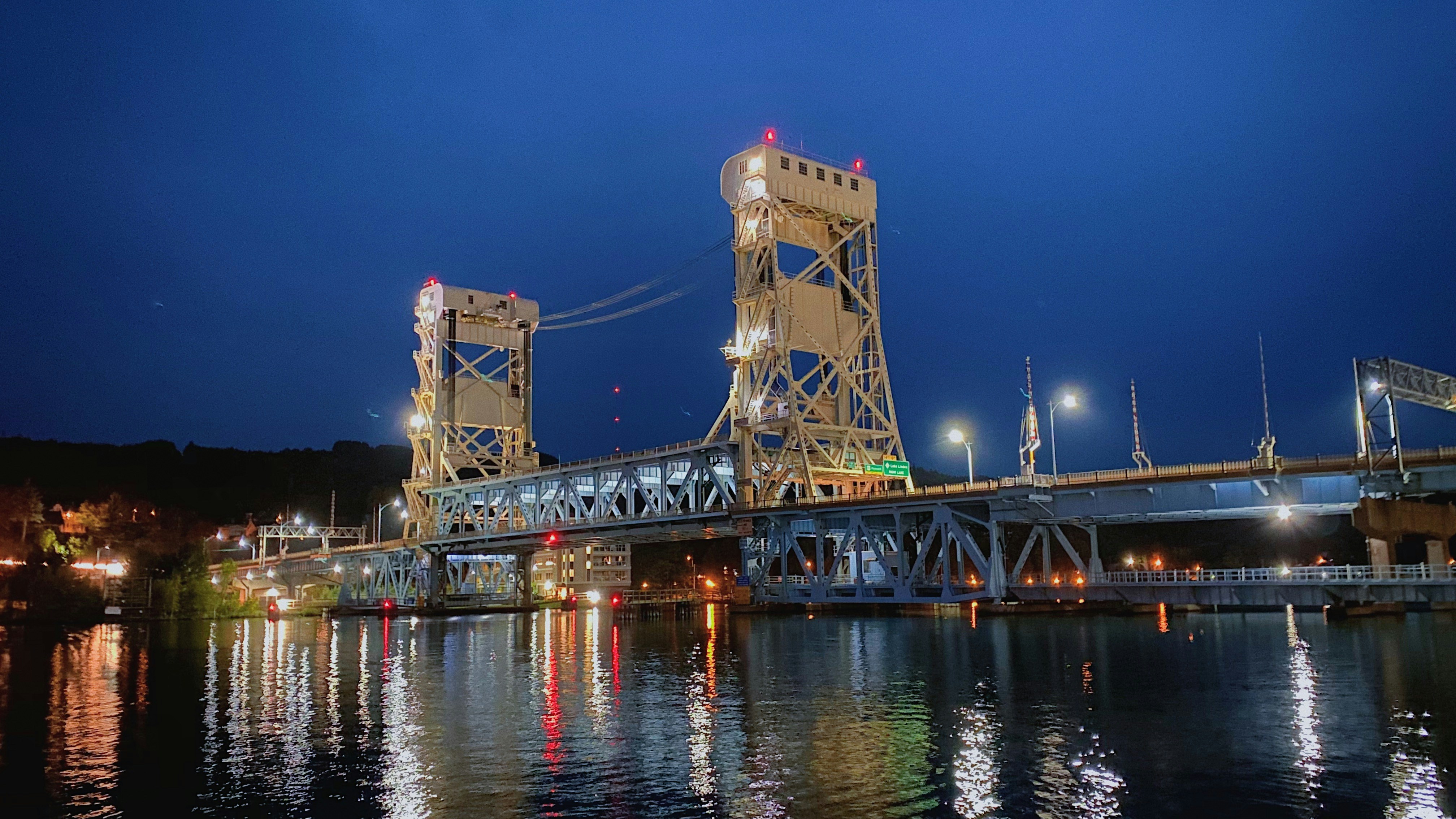 Brown bridge over water during night time photo – Free 196–286 w ...