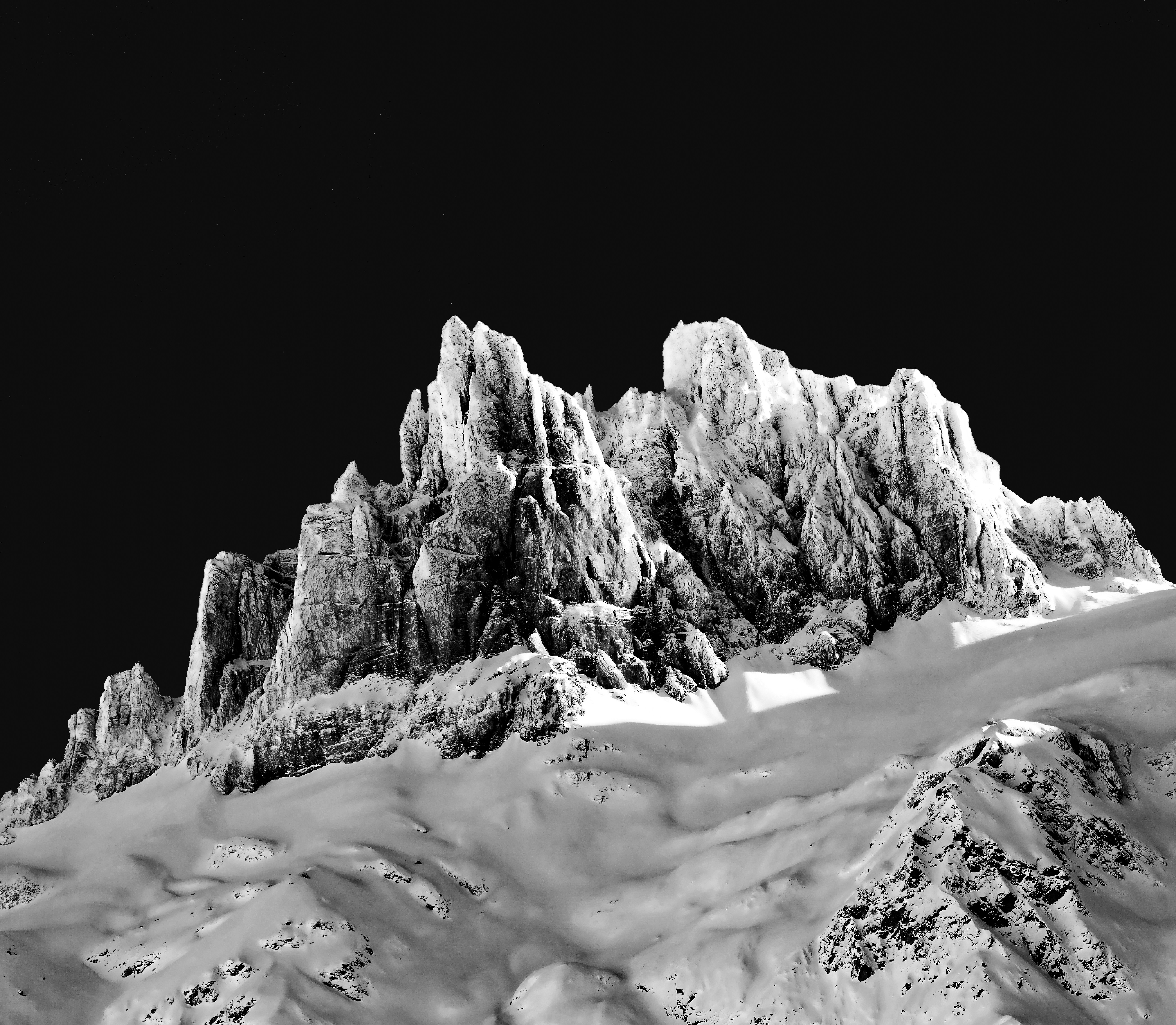 Ice Cathedral Ridge Against a Void Sky