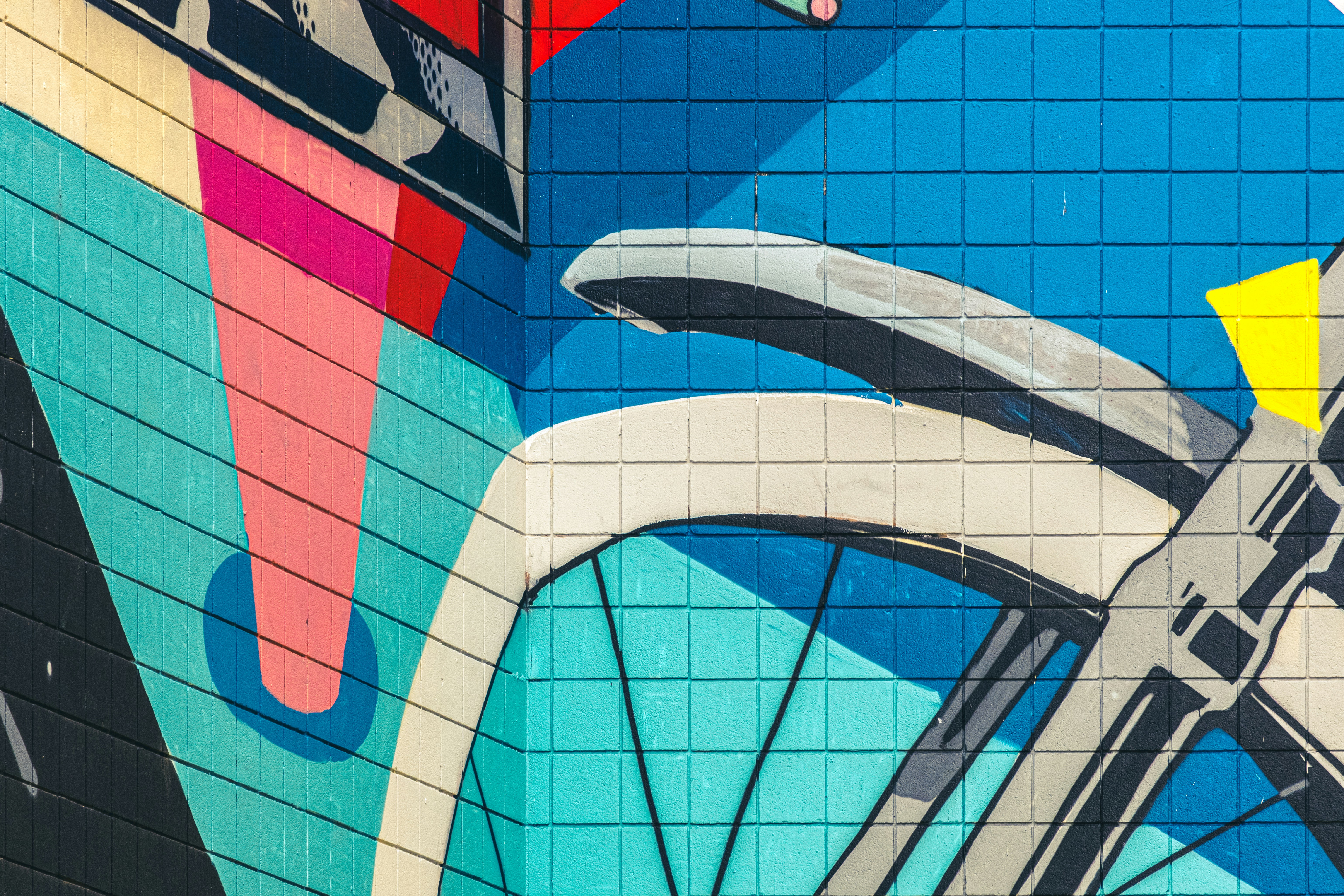 Chromatic Cyclist on a Painted Grid Wall