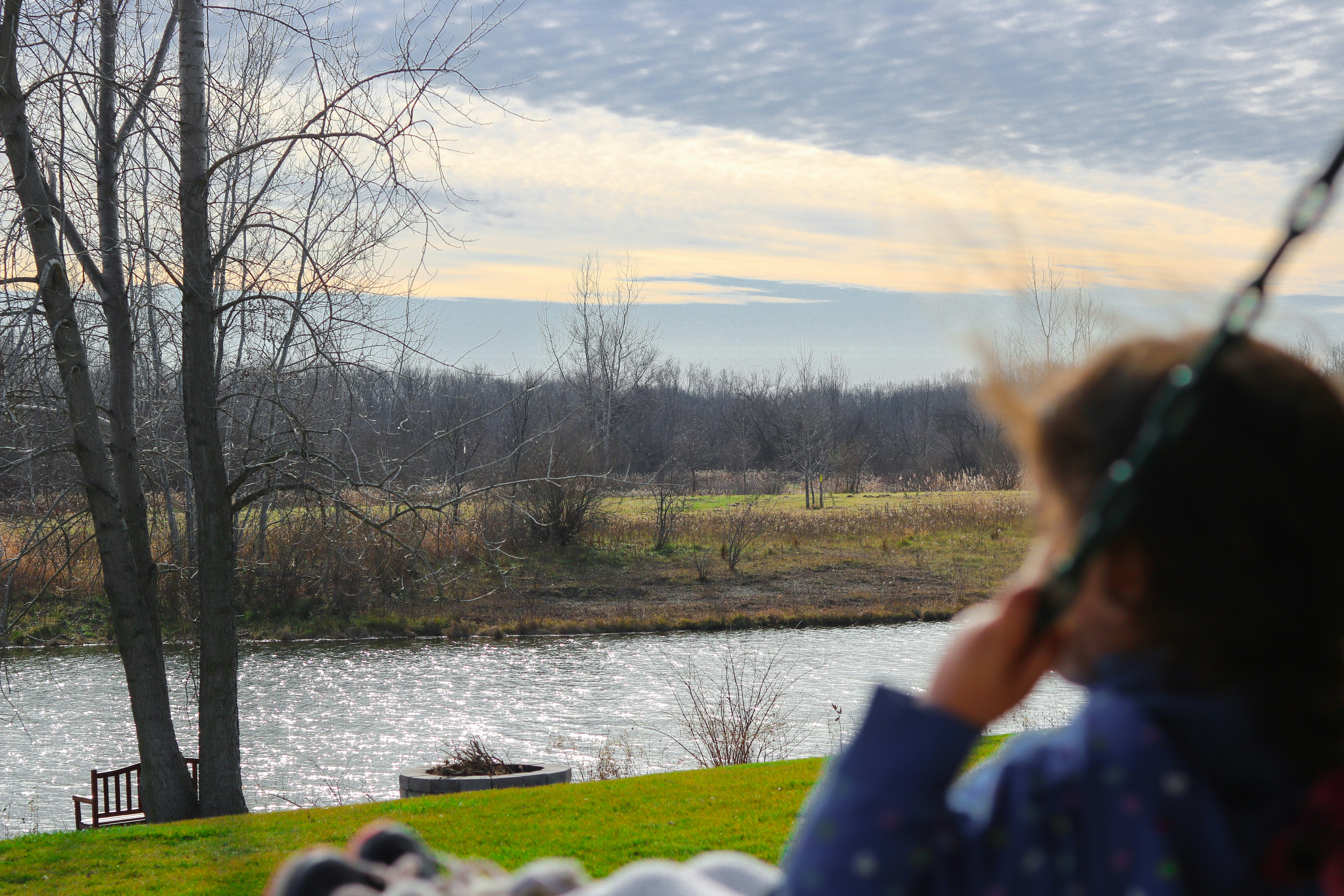 Dusk by the Riverbank: Quiet Light Beyond the Foreground