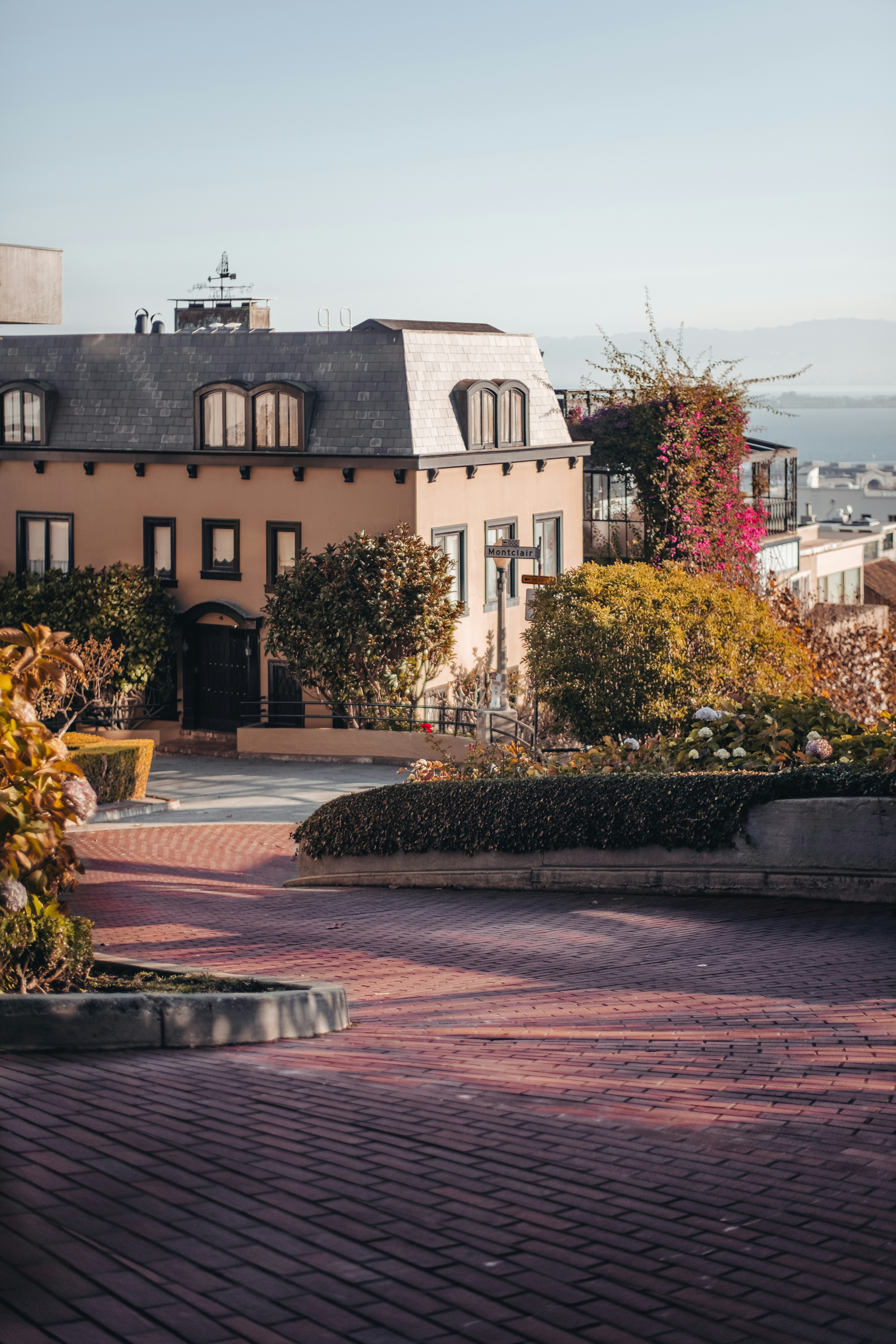 Terracotta Villa on a Brick-Paved Terrace by the Harbor