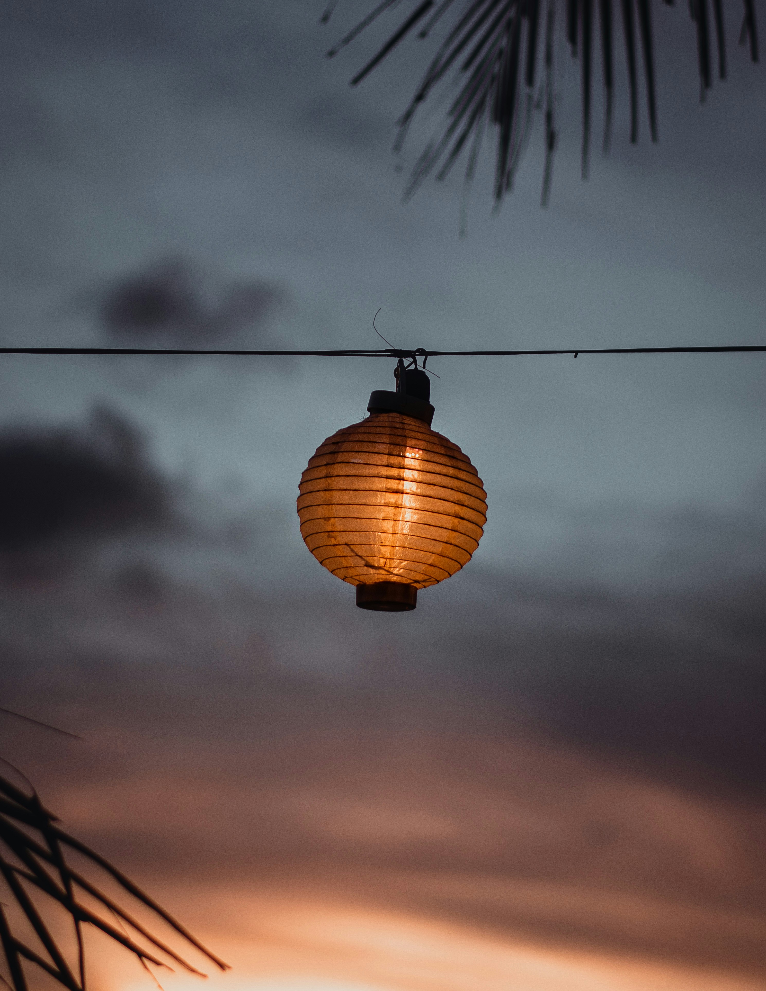 Floating Lantern on a Dusk-Wold
