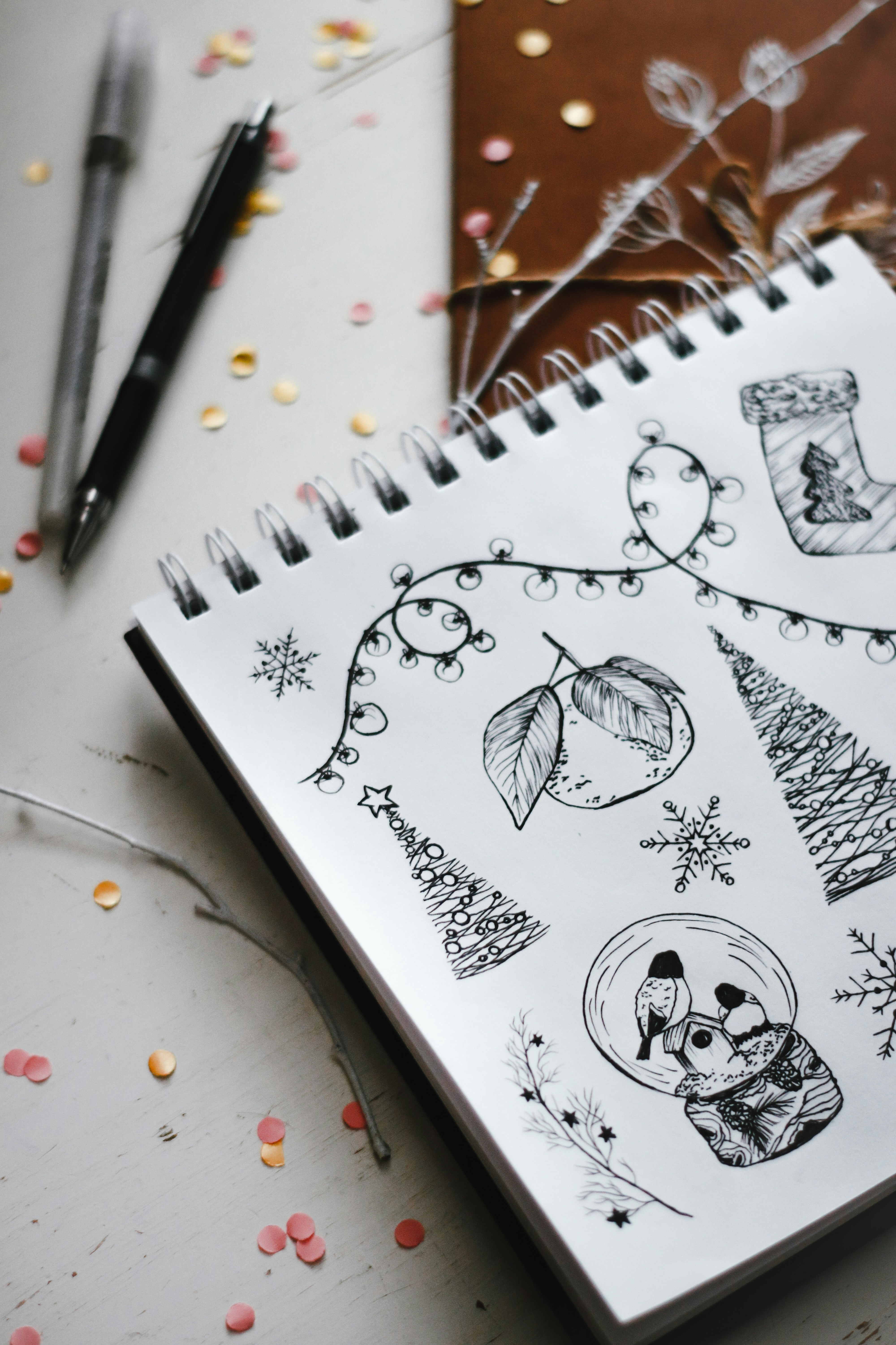 White and black sketch on white paper photo – Free Sketchbook Image on ...