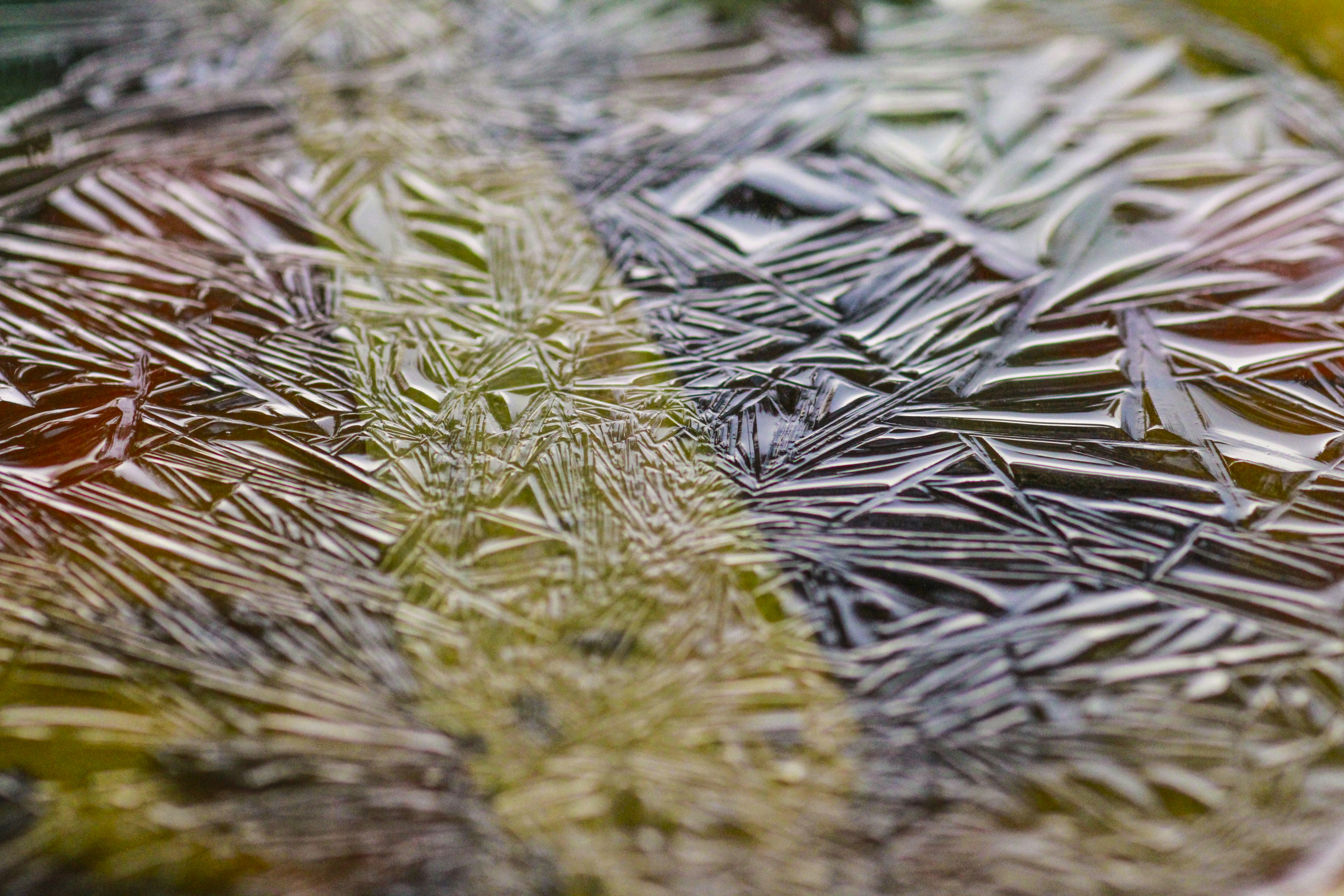 Crystalline Veins Across Frosted Glass